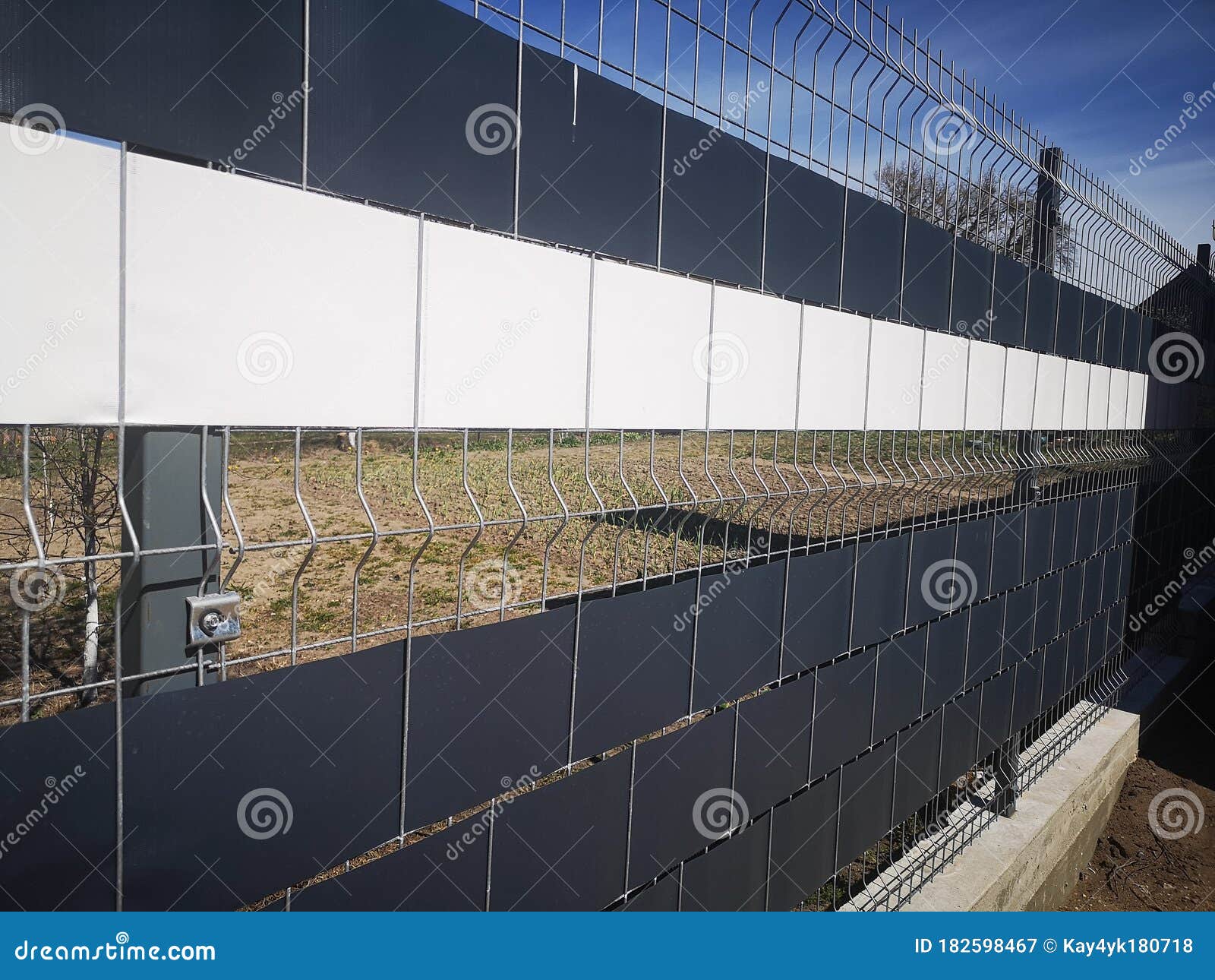 Metal Fence Made of Square Pieces of Metal Stock Image - Image of ...