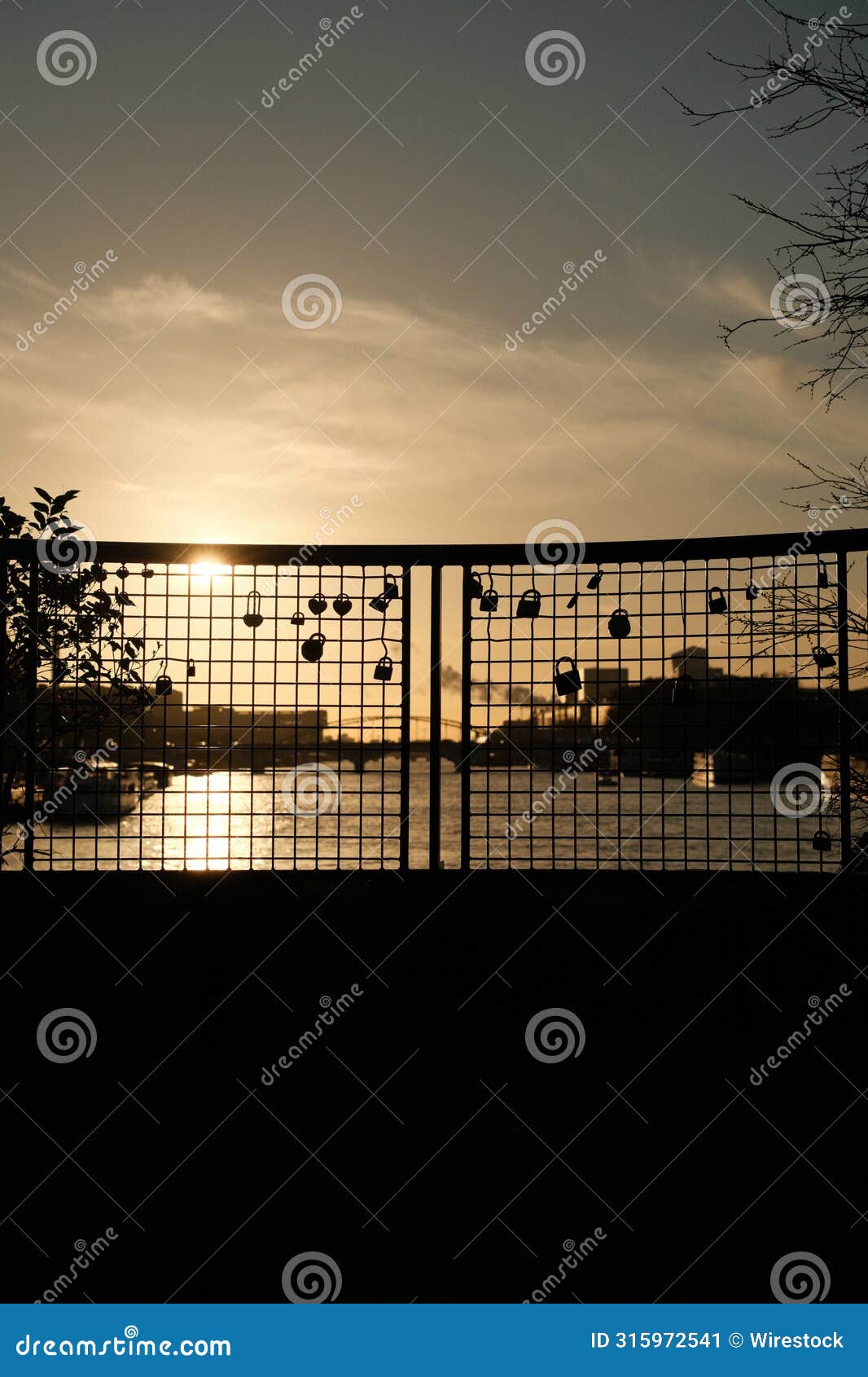 Metal Fence by the Ocean during Sunset Stock Image - Image of waves ...