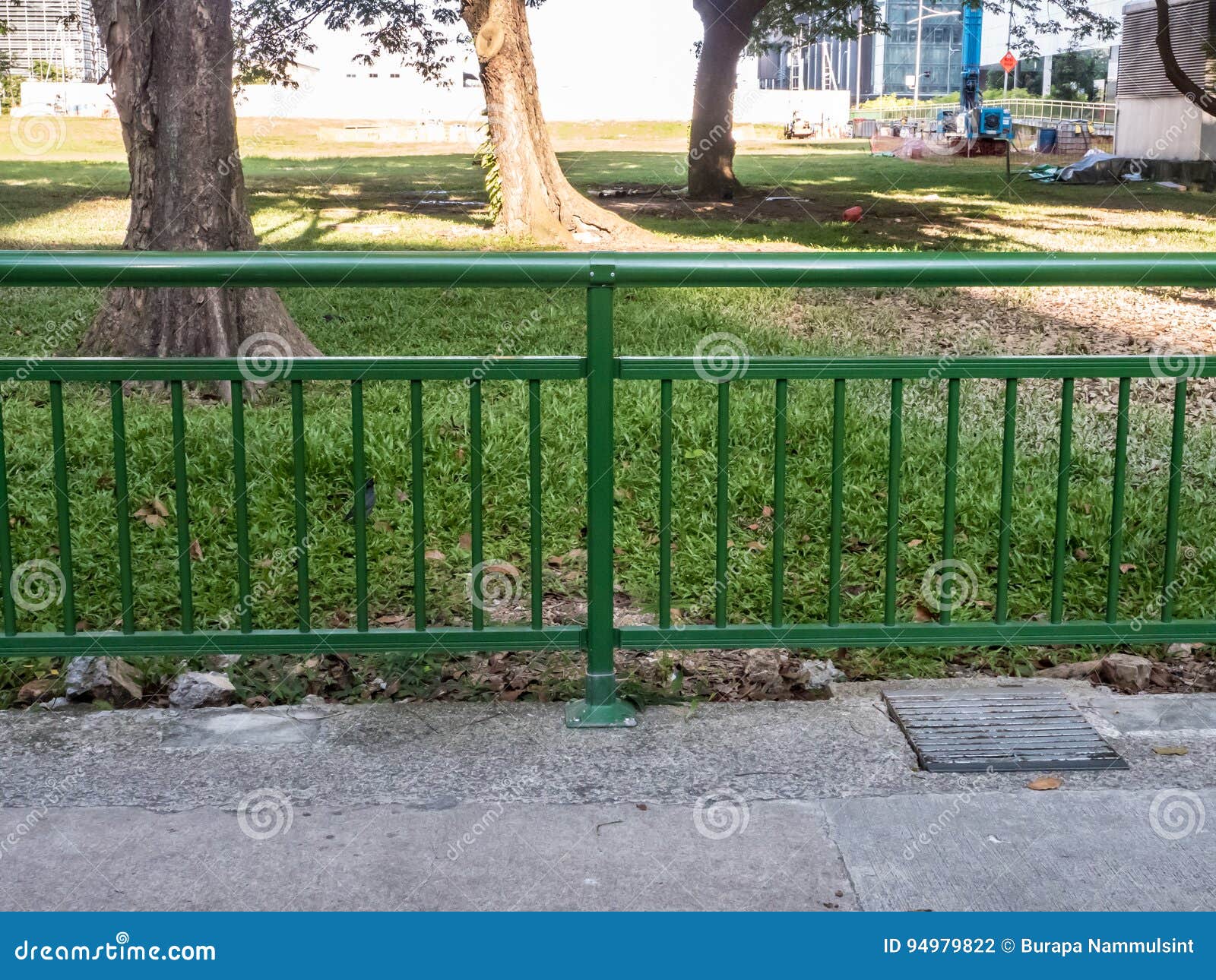Metal Fence at Public Park. Stock Photo - Image of metal, vintage: 94979822