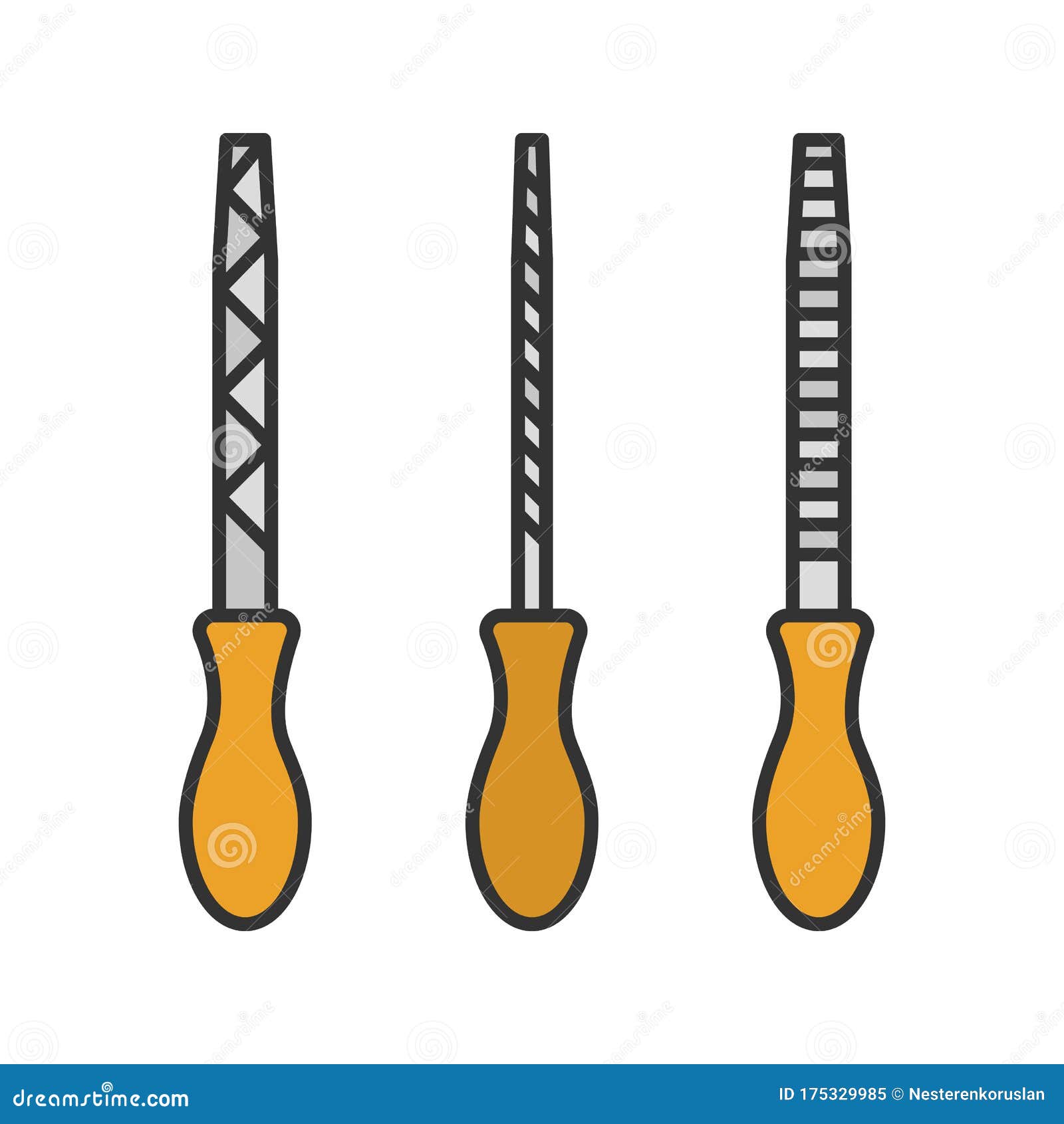 Metal files set color icon stock vector. Illustration of building ...