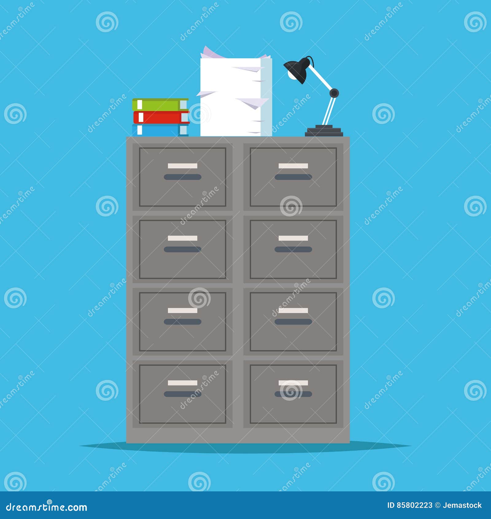 Metal Filing Cabinet Storage Lapm Office Stock Vector - Illustration of ...
