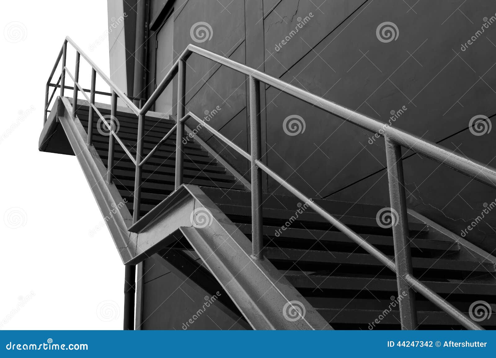 Metal Fire Escape or Emergency Exit on Orange Wall of Buliding W Stock ...