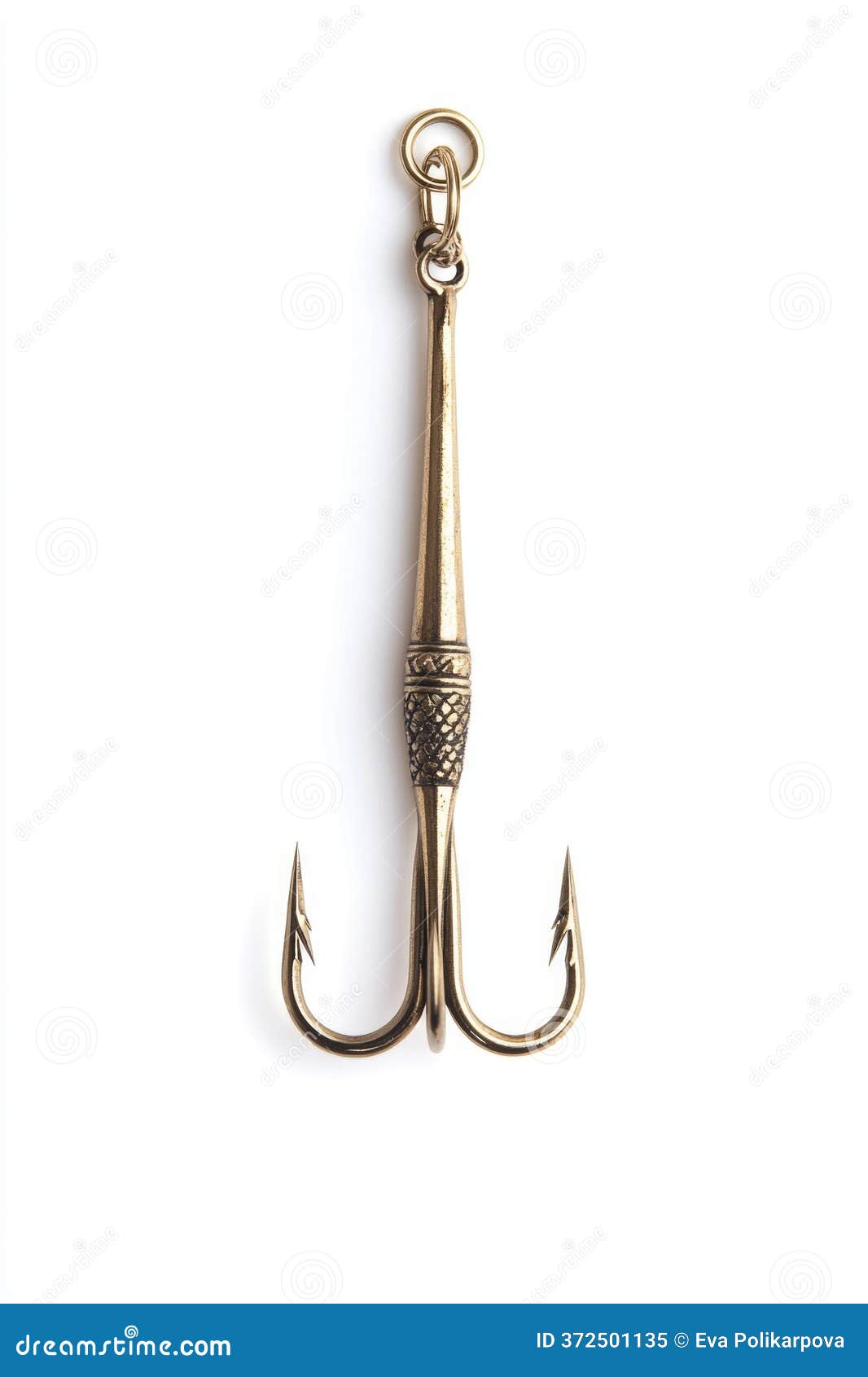 A Metal Fishing Hook Is Attached To The Fishing Line, On Which One Ball ...