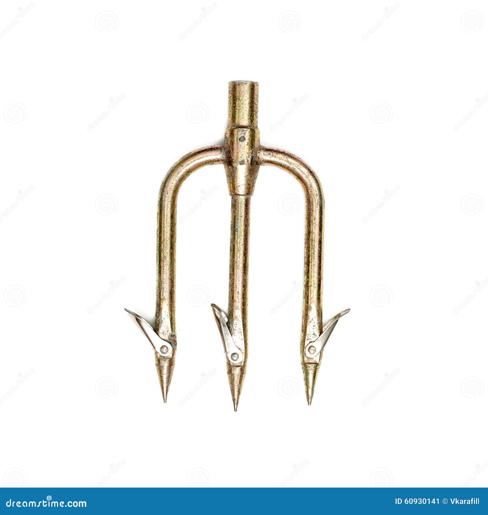 Metal Fishing Trident Isolate on White Background Stock Image - Image ...