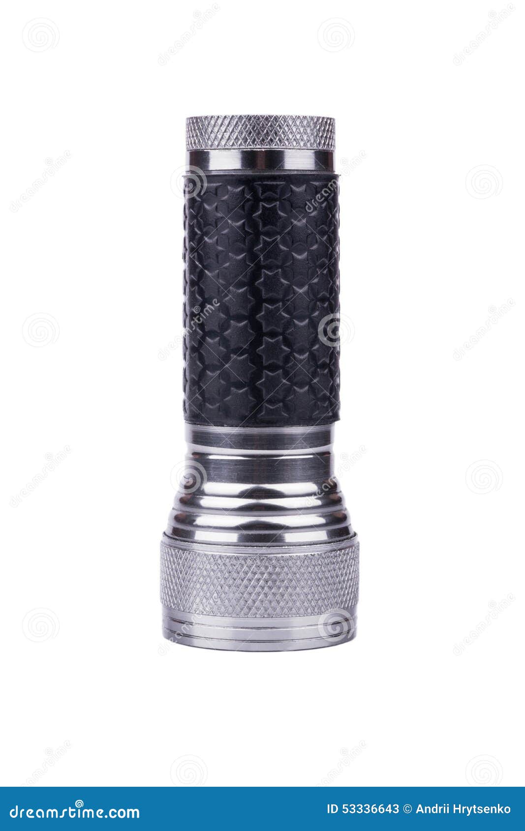 Metal flashlight stock image. Image of material, handle - 53336643