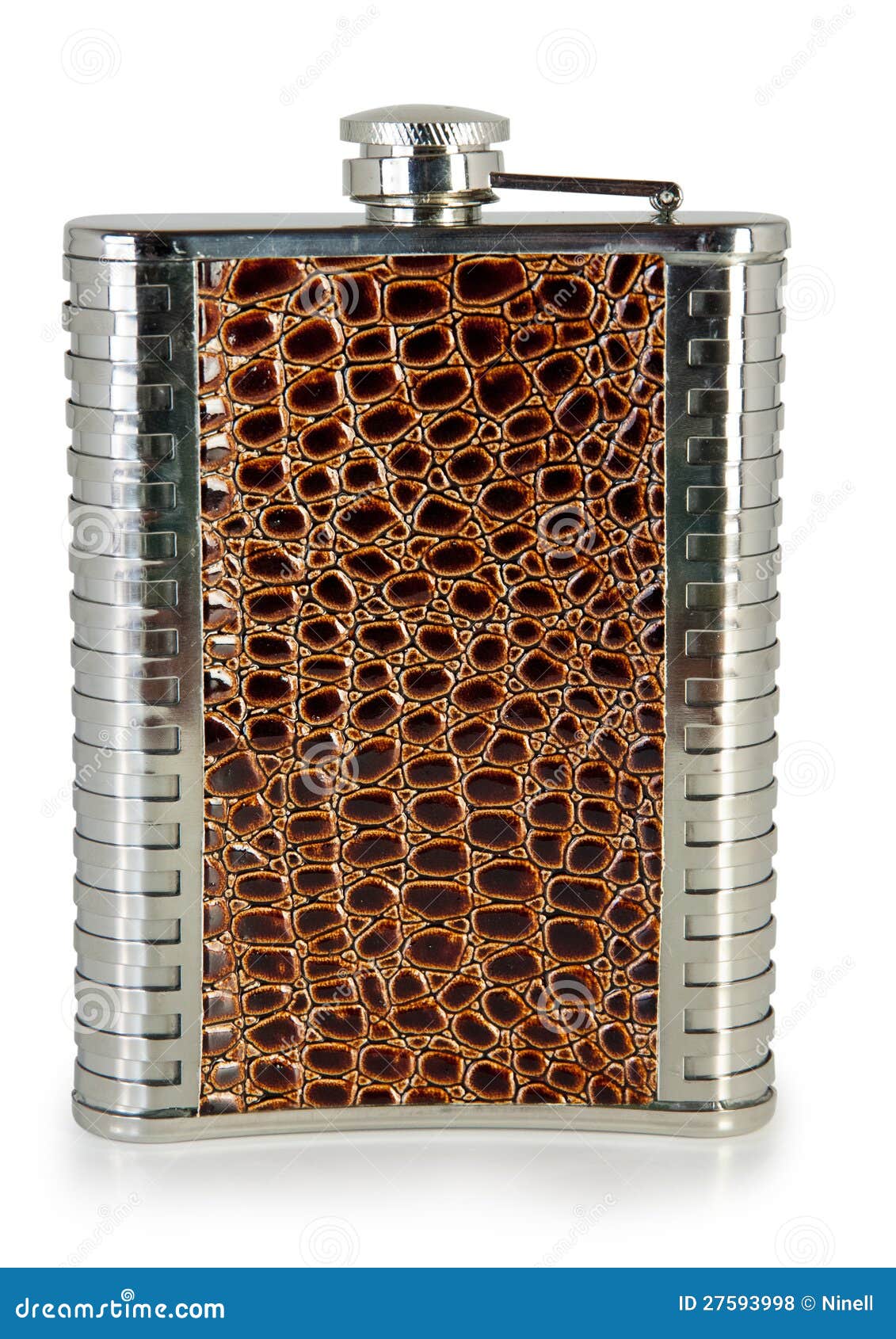 Metal flask stock photo. Image of drink, silver, container - 27593998
