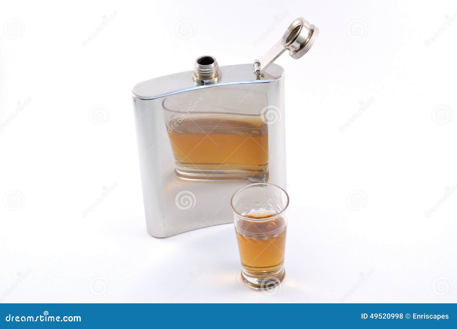 Metal flask whiskey stock photo. Image of measure, drunkenness - 49520998