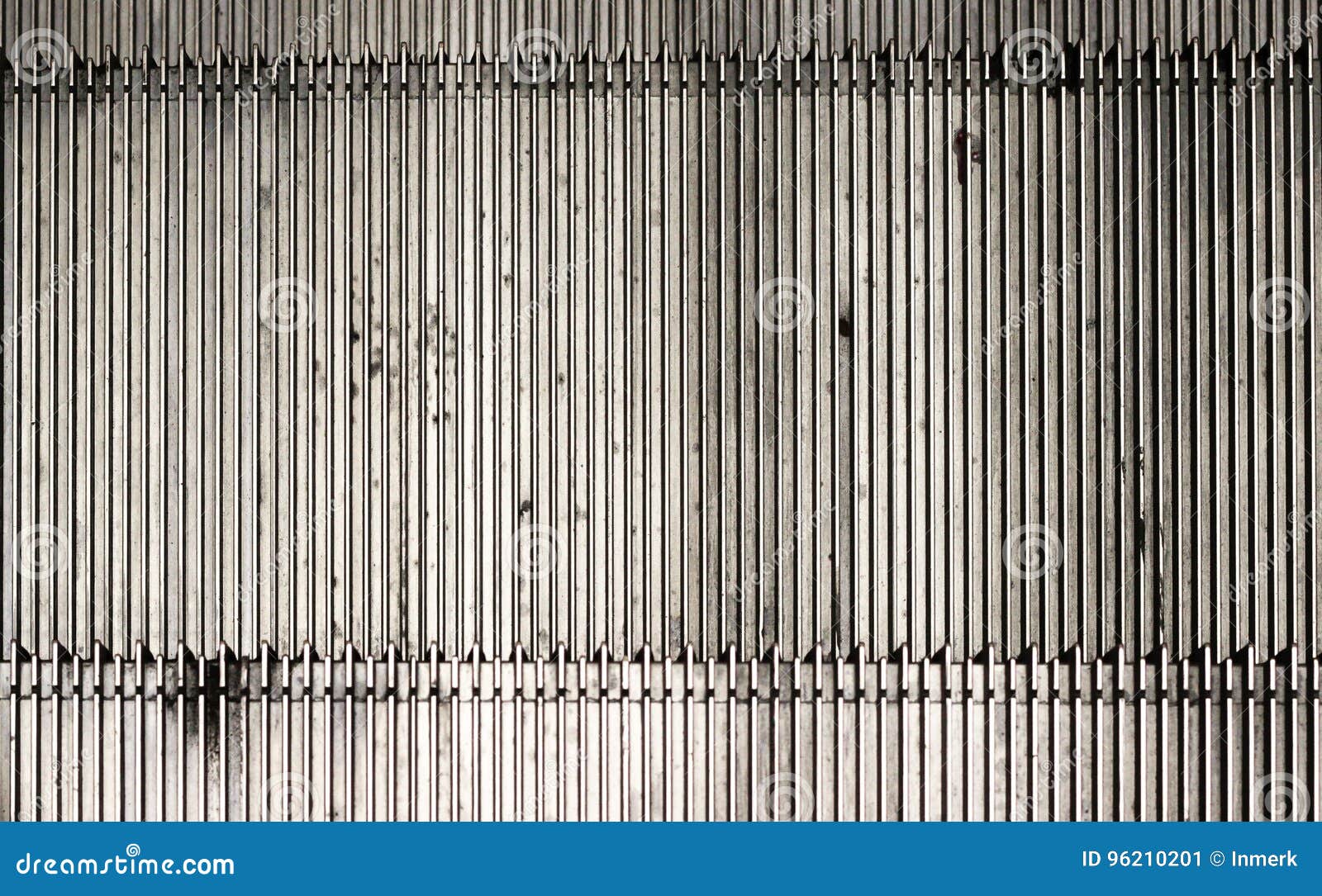 Metal Floor Ribbed Plate Slab in Front of Escalator Stock Image - Image ...