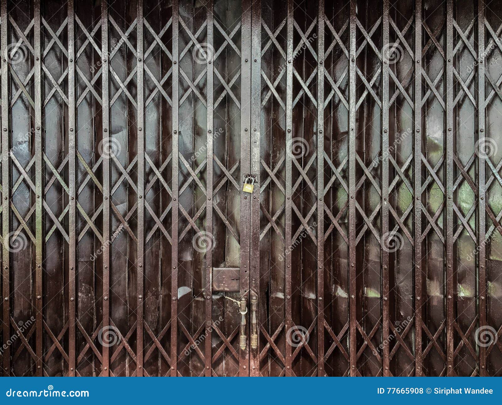 Metal folding door stock photo. Image of style, vintage - 77665908