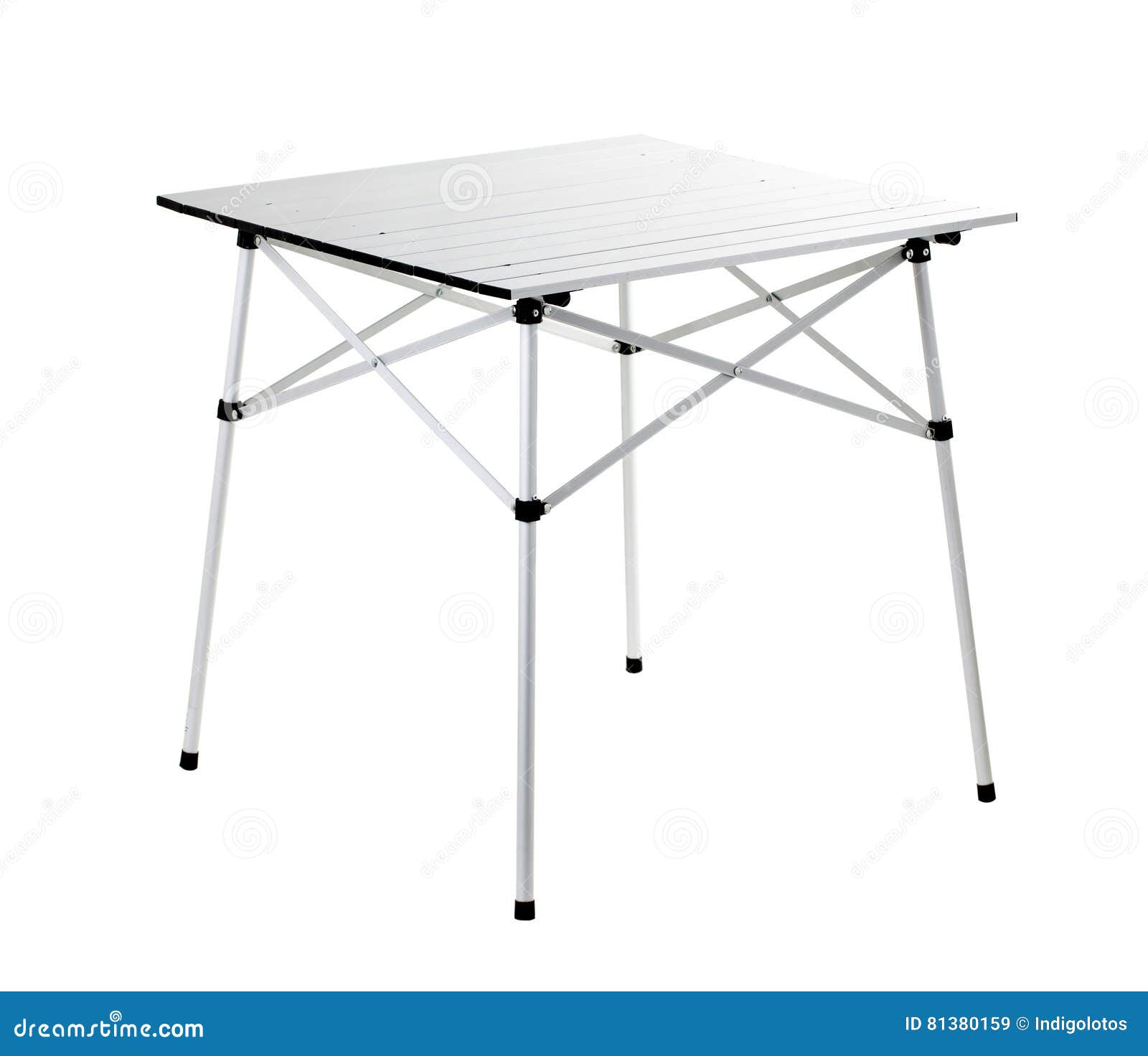 Metal folding table. stock image. Image of desk, furniture - 81380159