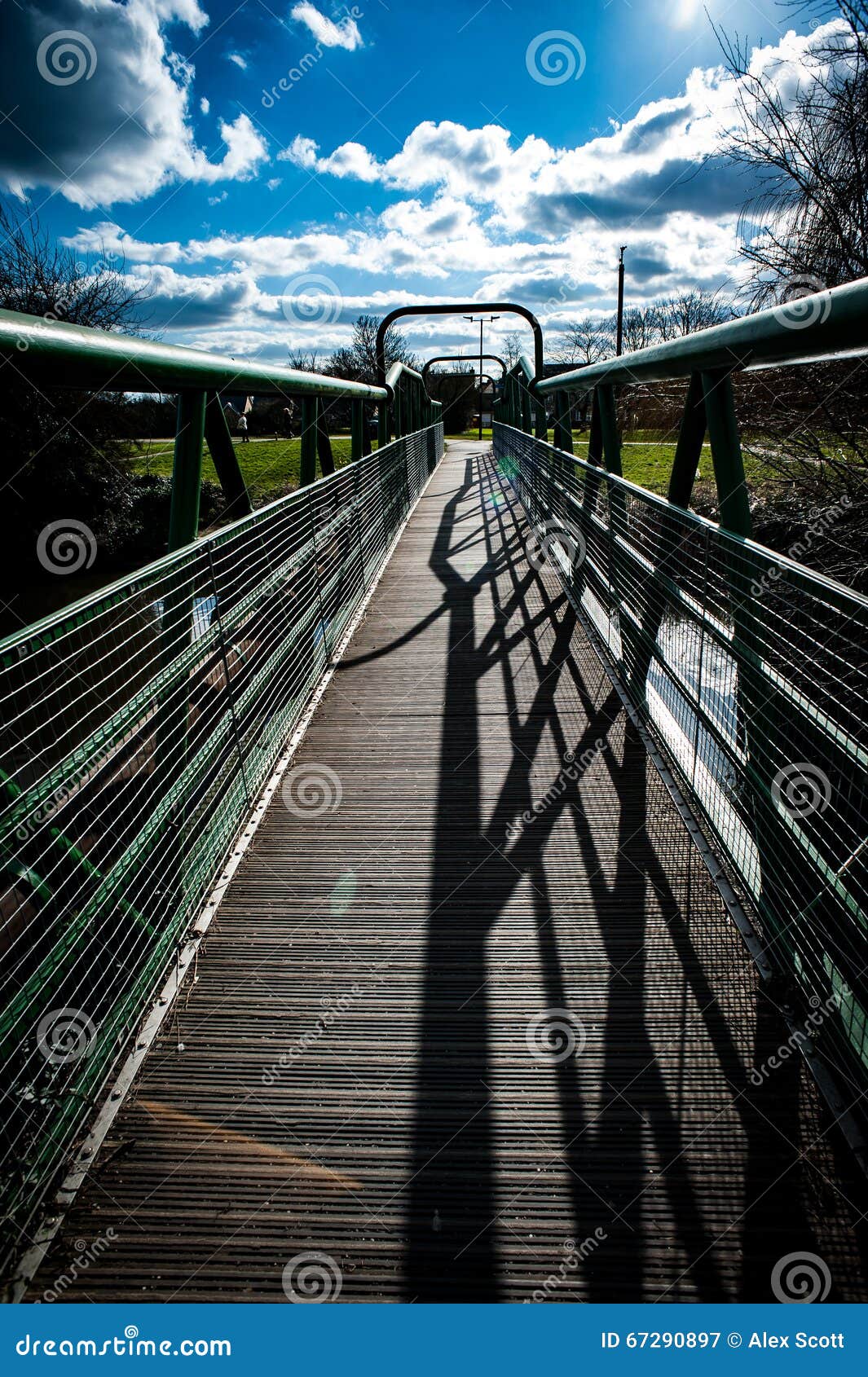 Metal footbridge stock image. Image of pedestrian, winter - 67290897
