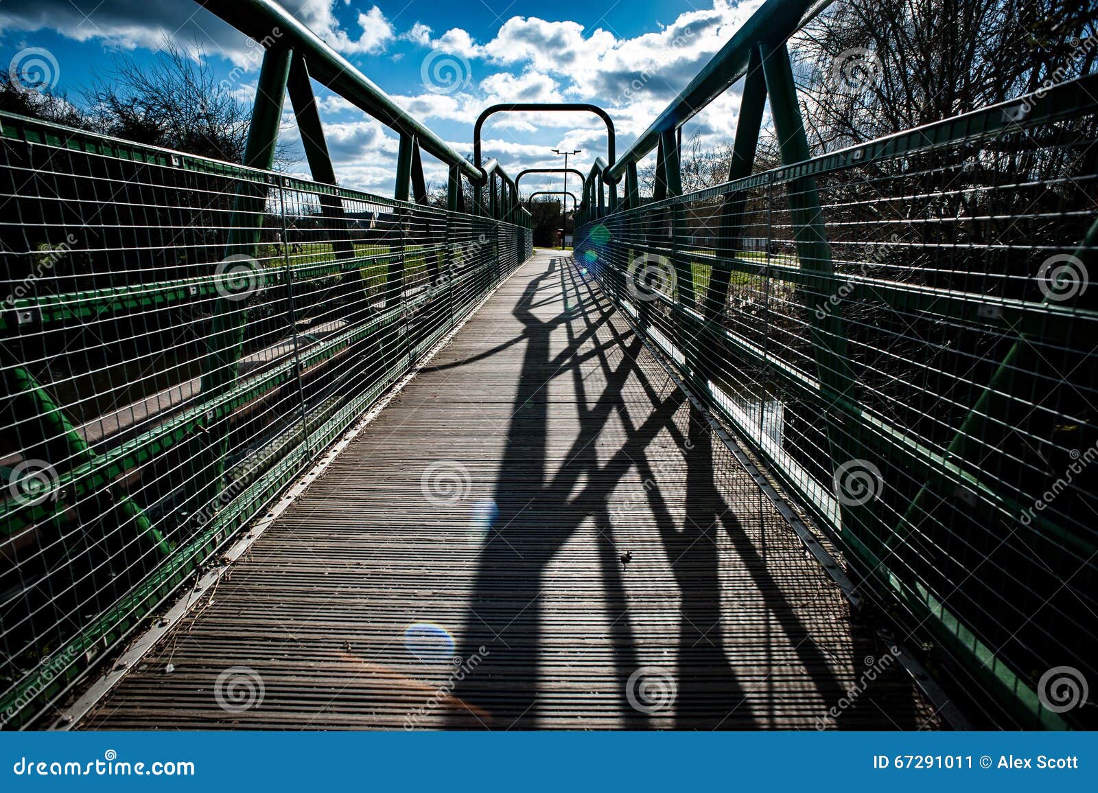 Metal footbridge stock image. Image of pedestrian, footbridge - 67291011