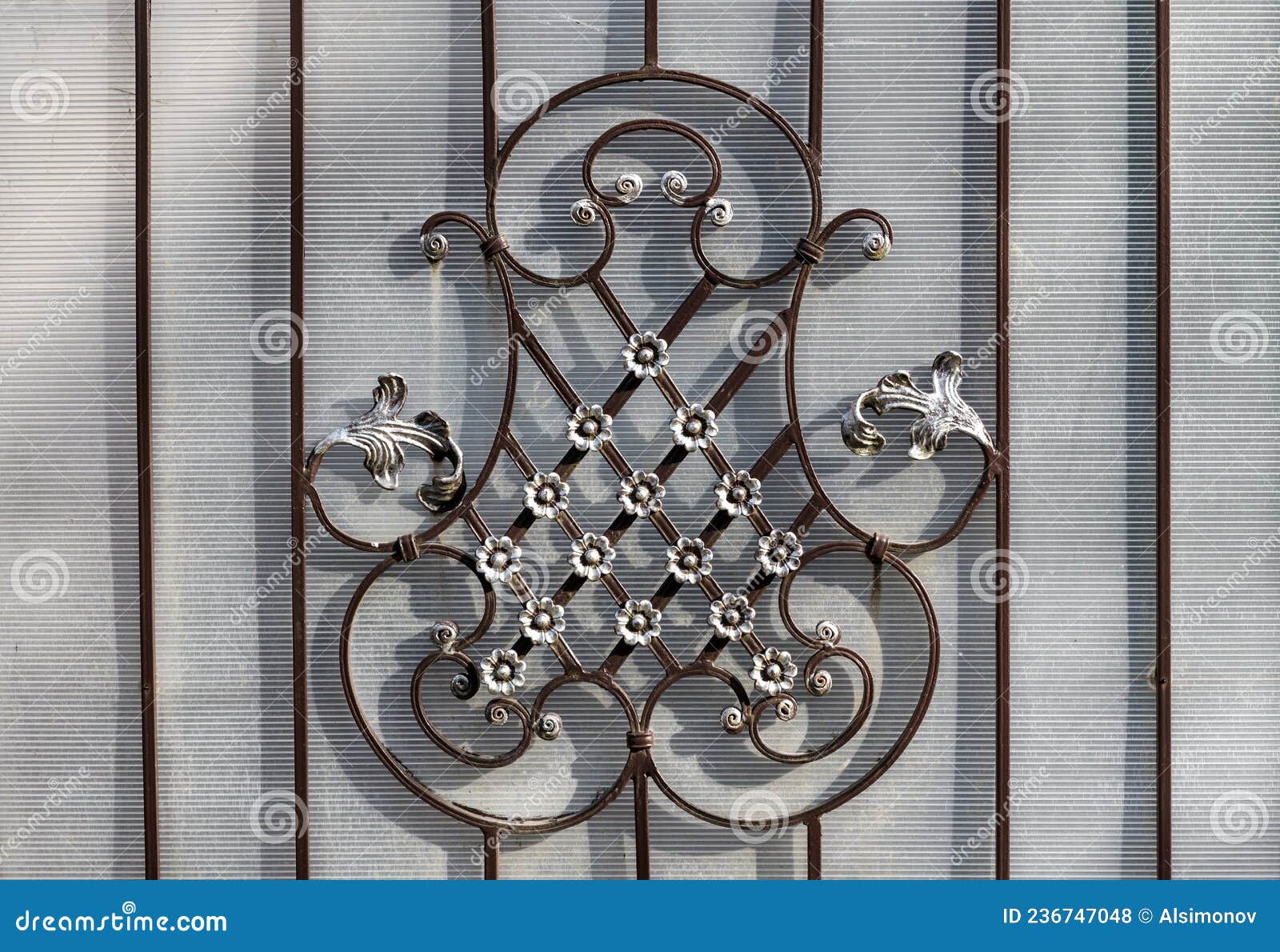 Metal Forged Pattern Decorating a Fence or Gate Stock Photo - Image of ...