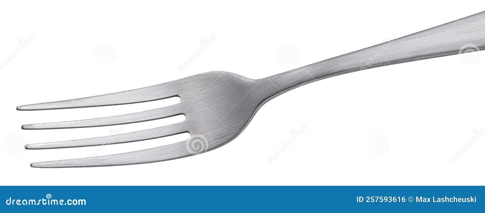 Metal Fork Isolated on White Background, Top View Stock Photo - Image ...
