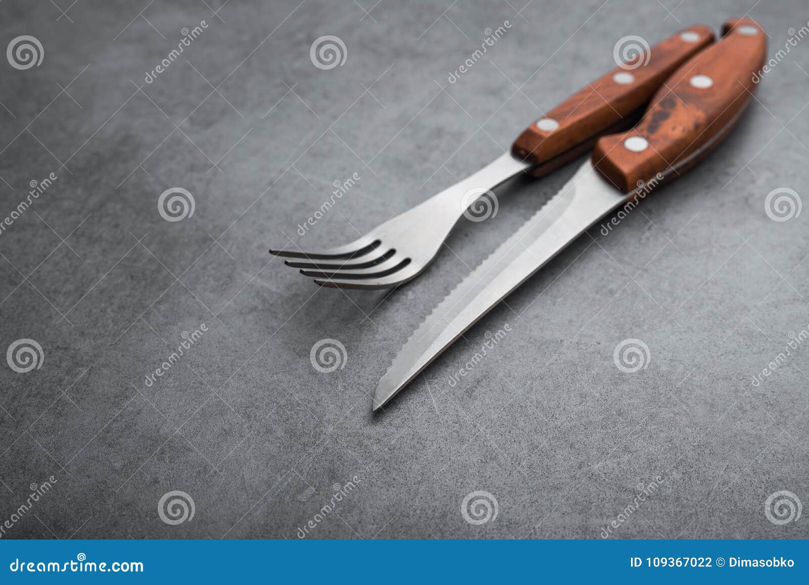 Metal fork and knife stock photo. Image of background - 109367022