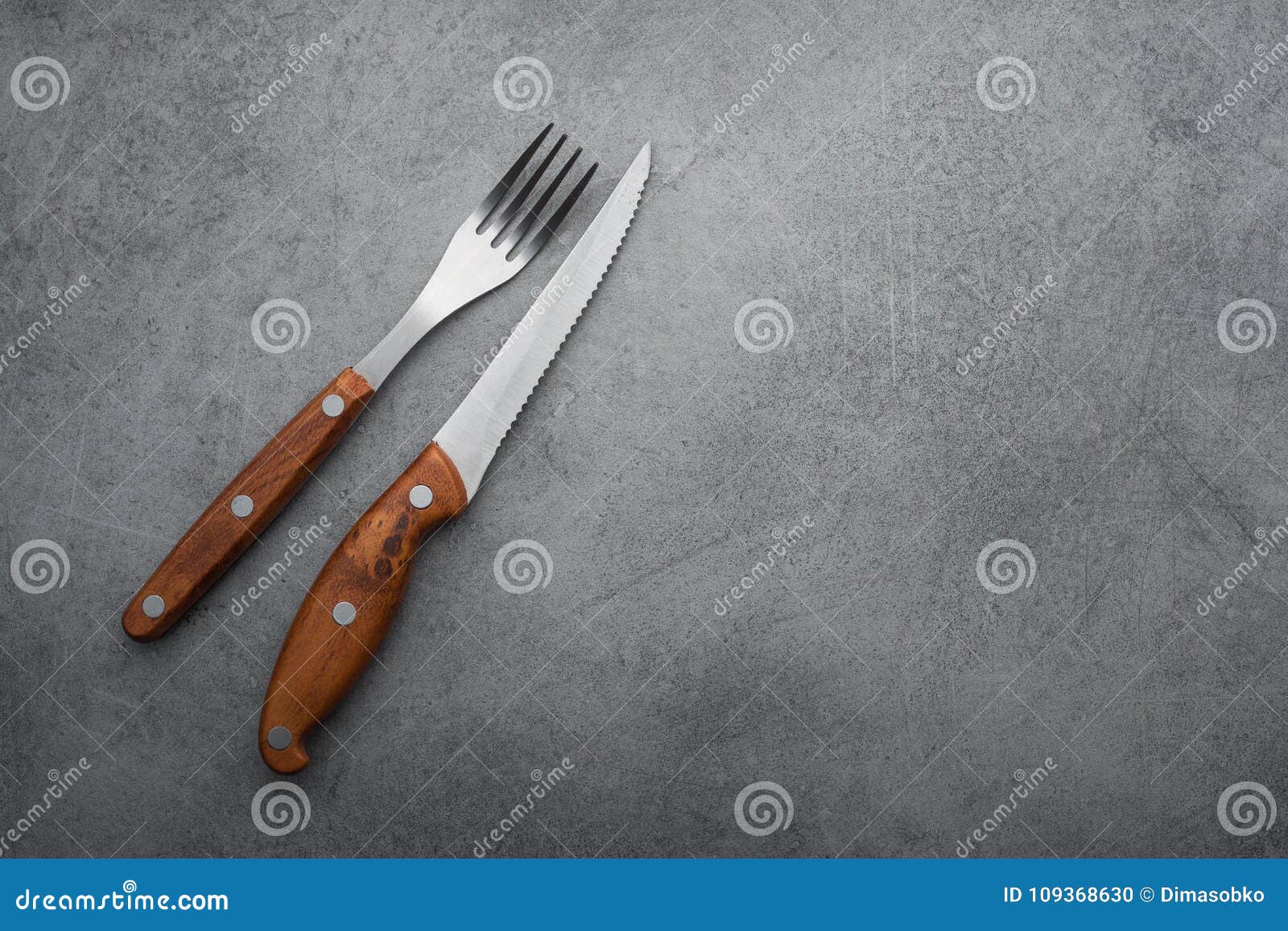 Metal fork and knife stock photo. Image of kitchen, dinner - 109368630