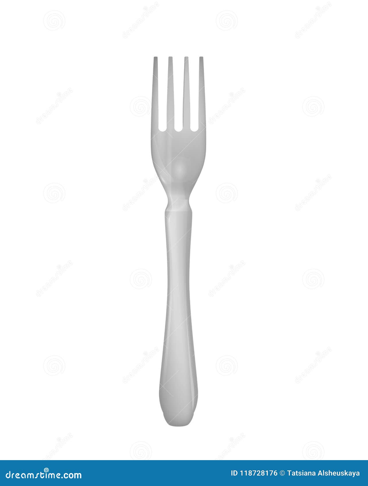 Metal Fork, on White Background. Stock Vector - Illustration of steel ...