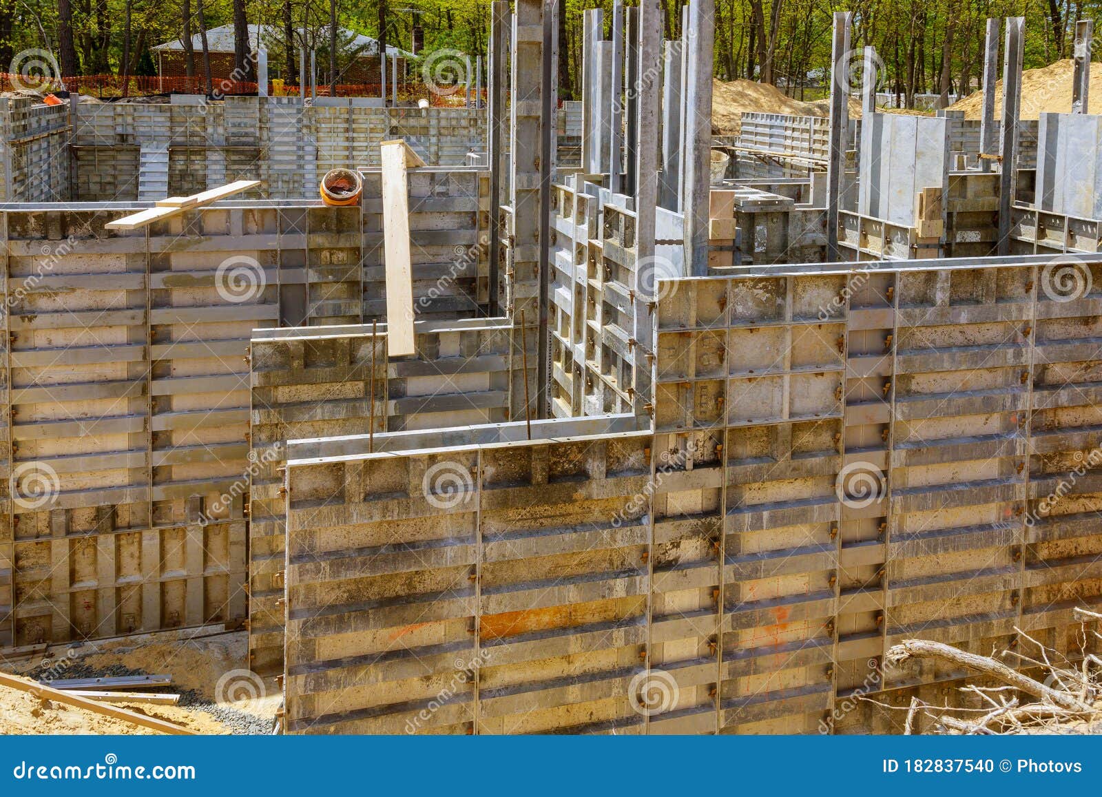 Metal Formwork for the Construction of a Concrete Foundation, Fill Base ...