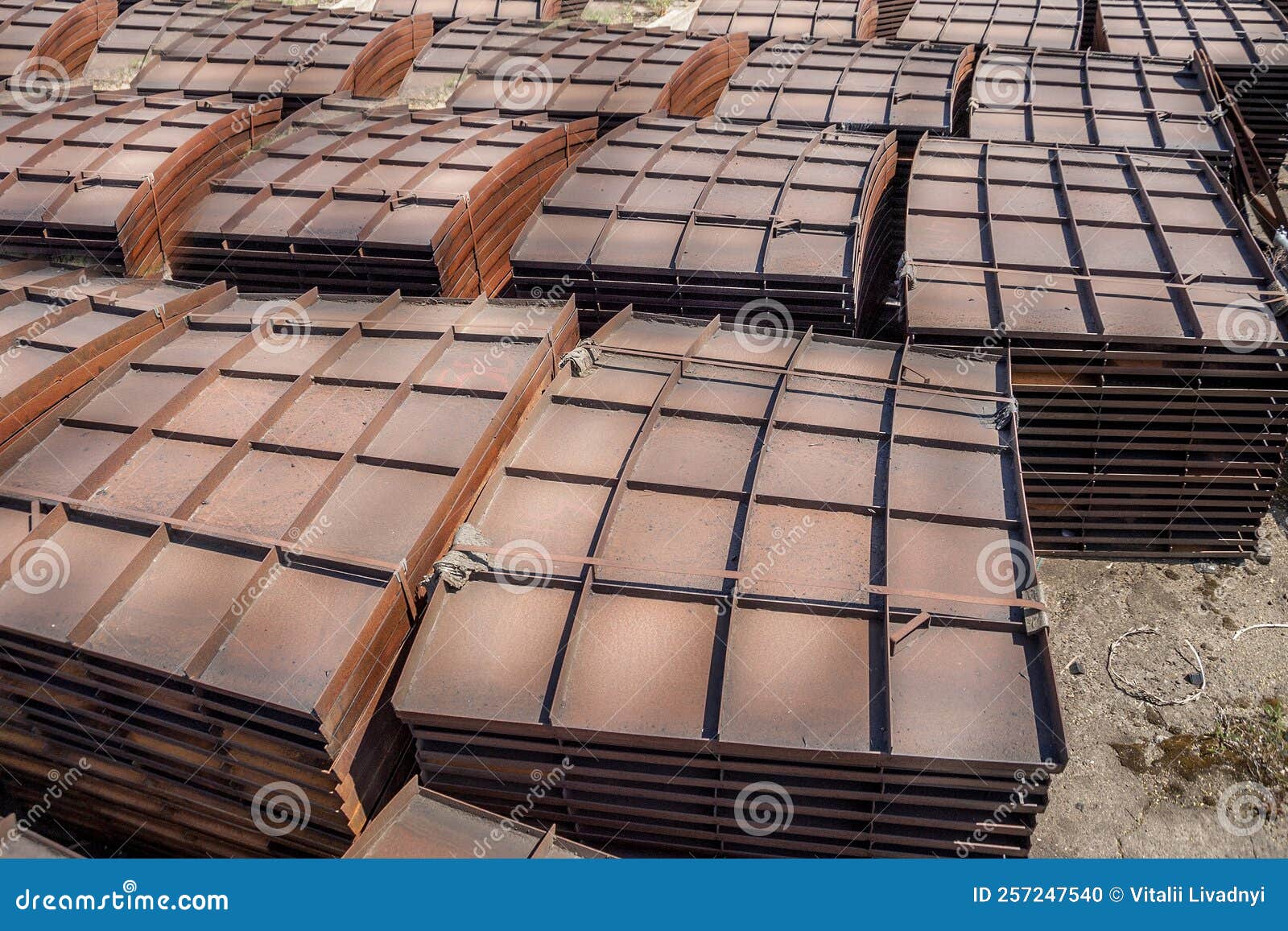 Metal Formwork Panels for Creating Curved Stock Photo - Image of ...