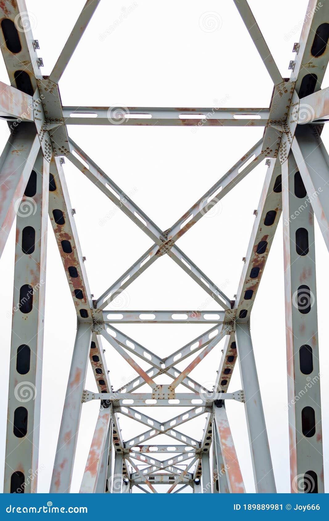 Metal frame of the bridge. stock image. Image of power - 189889981