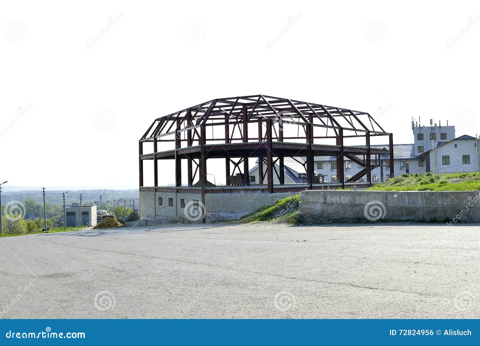 Metal Frame Building Under Construction Stock Photo - Image of hard ...