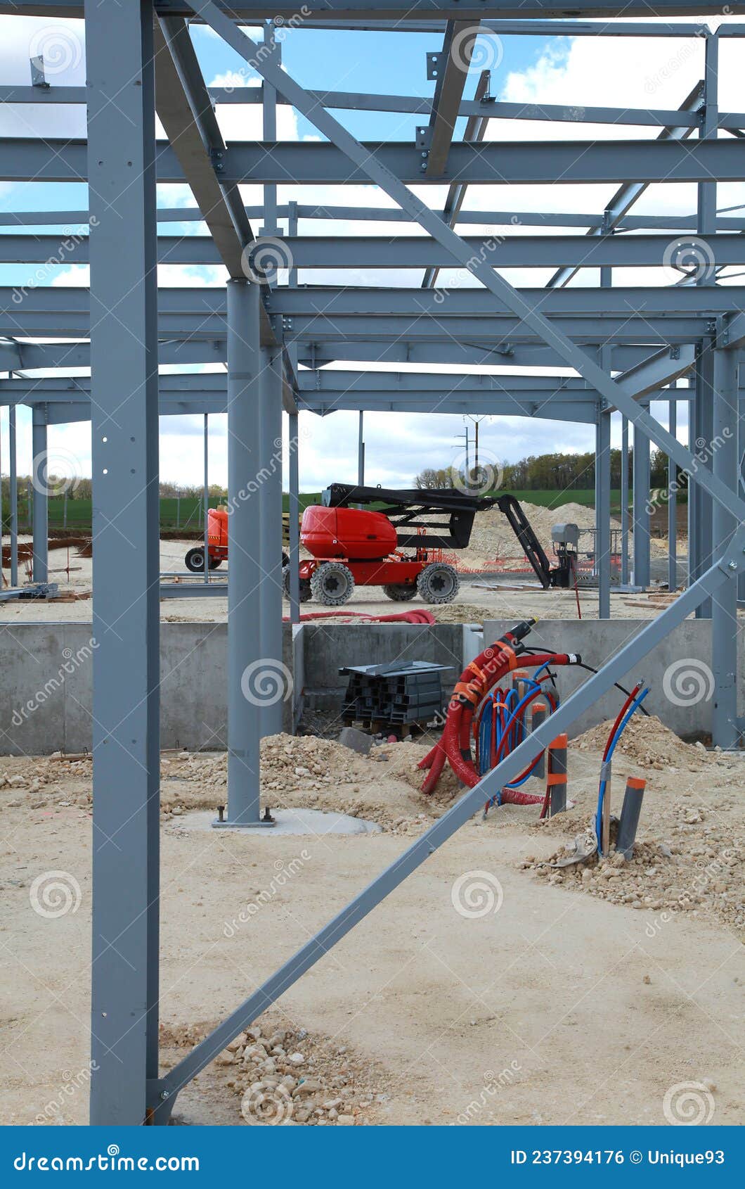 Metal Frame of a Building Under Construction Stock Photo - Image of ...