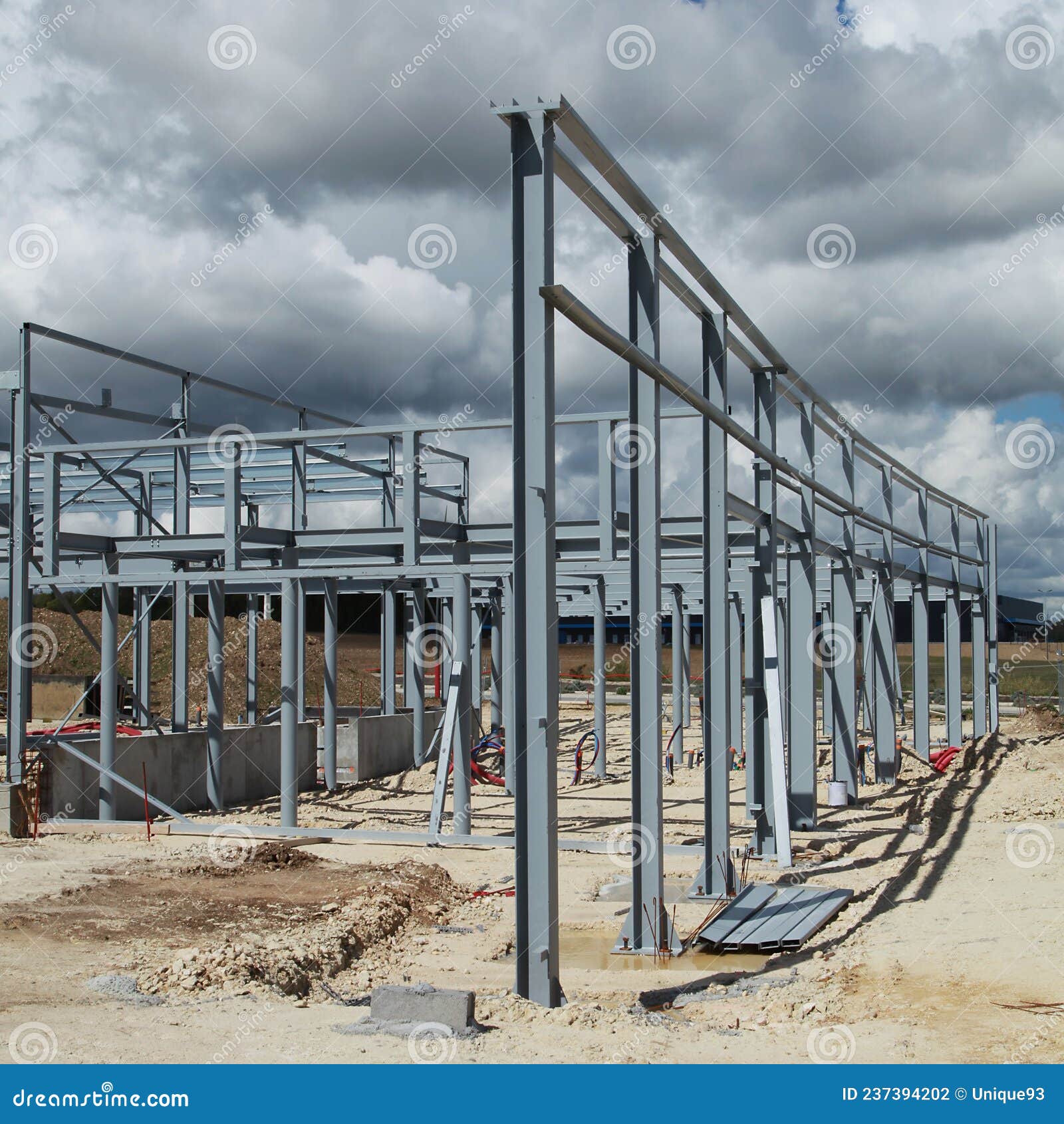 Metal Frame of a Building Under Construction Stock Photo - Image of ...