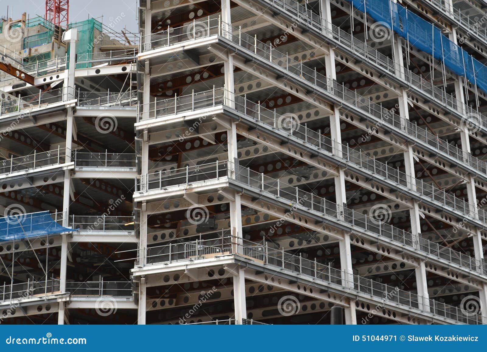 Metal Frame Building Under Construction Stock Image - Image of floor ...