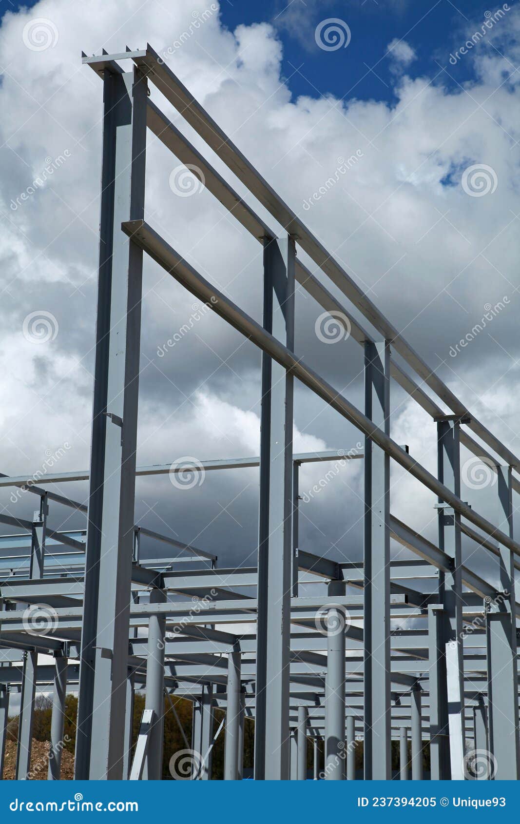 Metal Frame of a Building Under Construction Stock Image - Image of ...