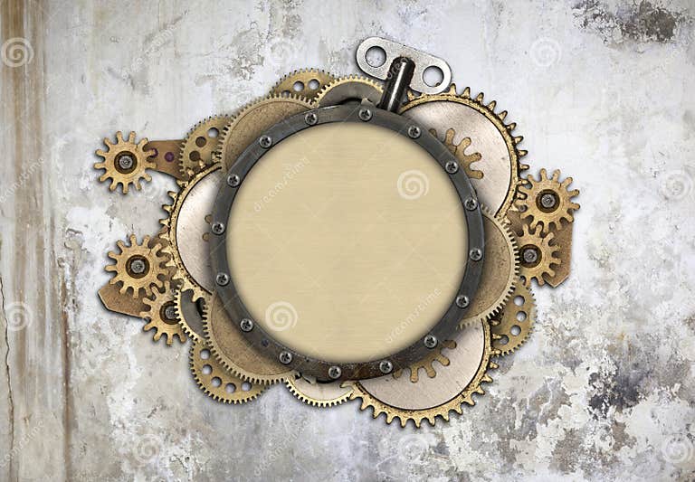 Metal Frame and Clockwork Details Stock Image - Image of bronze ...