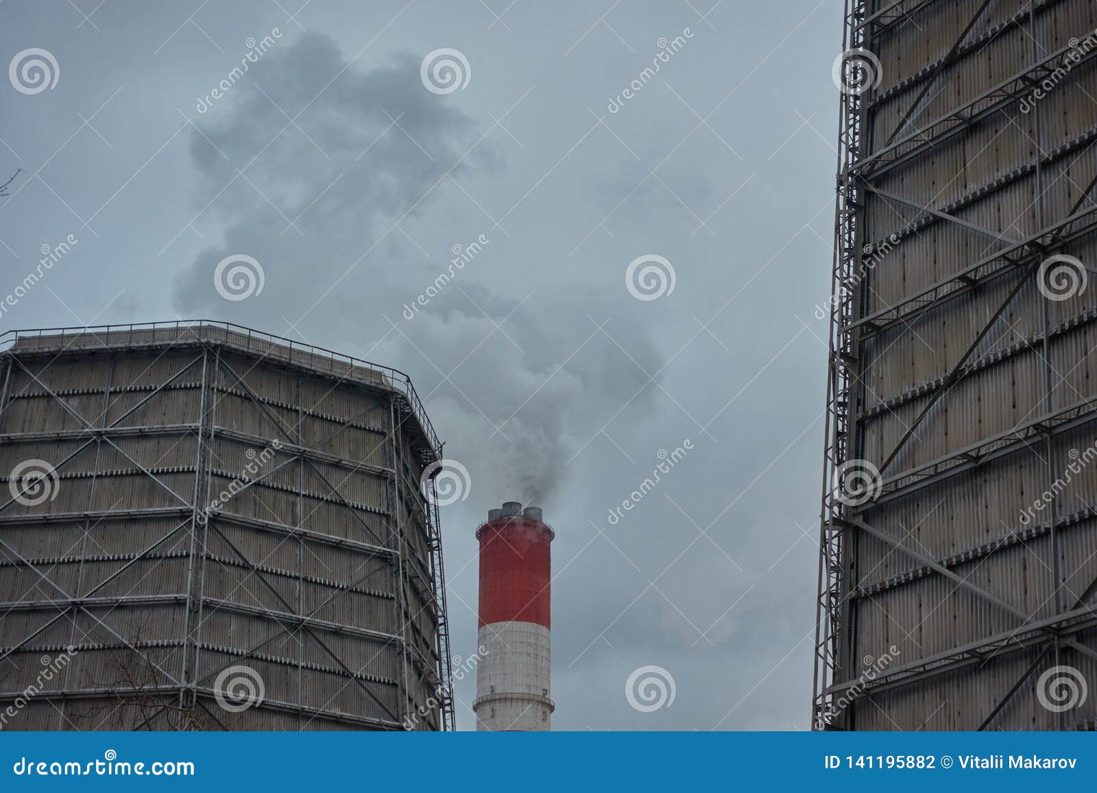 The Metal Frame of a Cooling Tower at an Industrial Enterprise Stock ...
