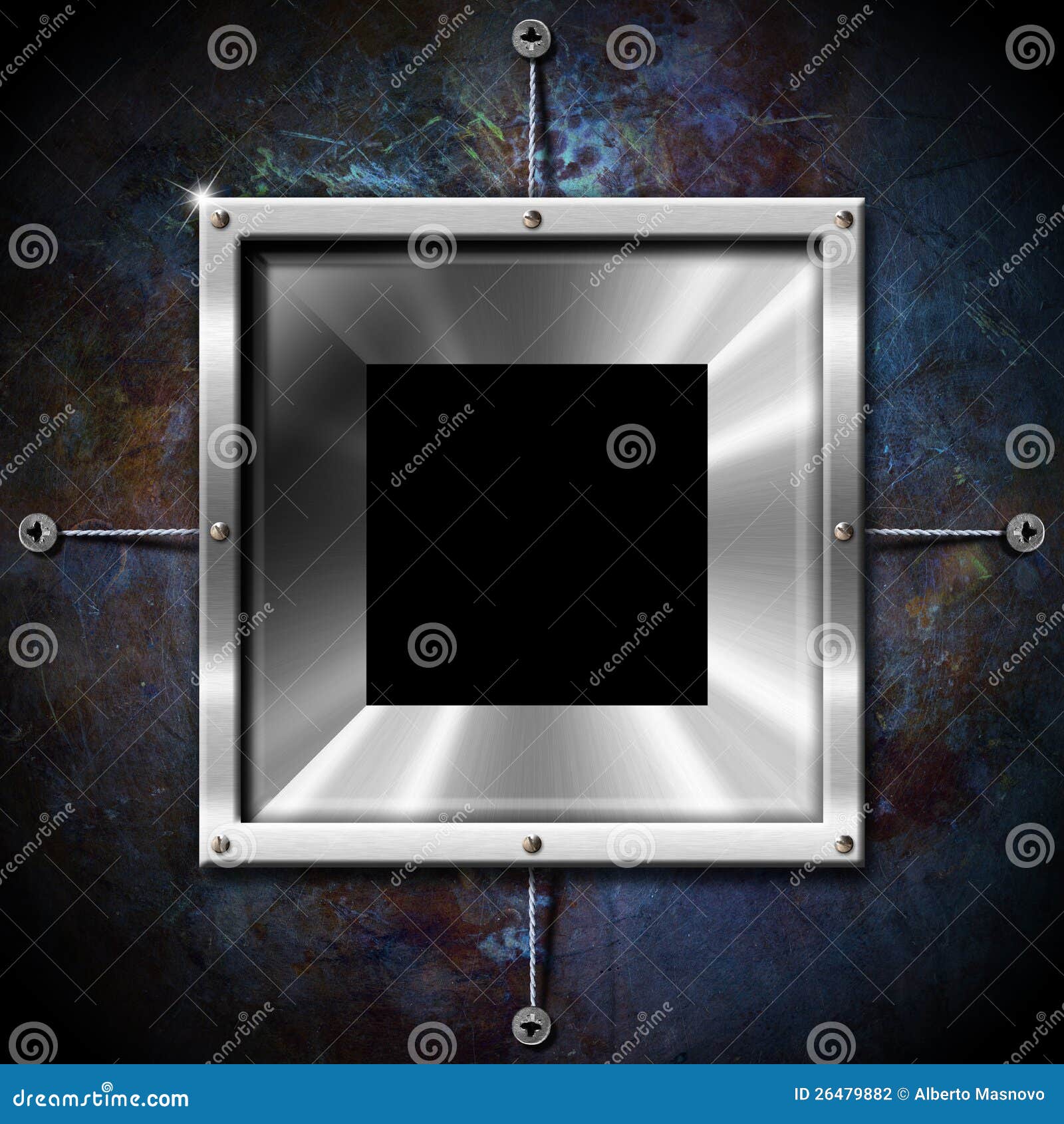 Metal Frame on a Grunge Wall Stock Illustration - Illustration of ...