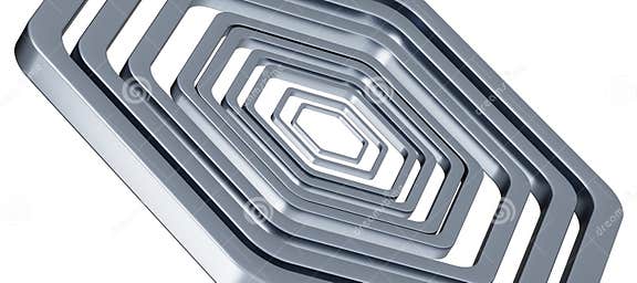 Metal Frame with Hexagonal Shape, 3d Rendering Stock Illustration ...