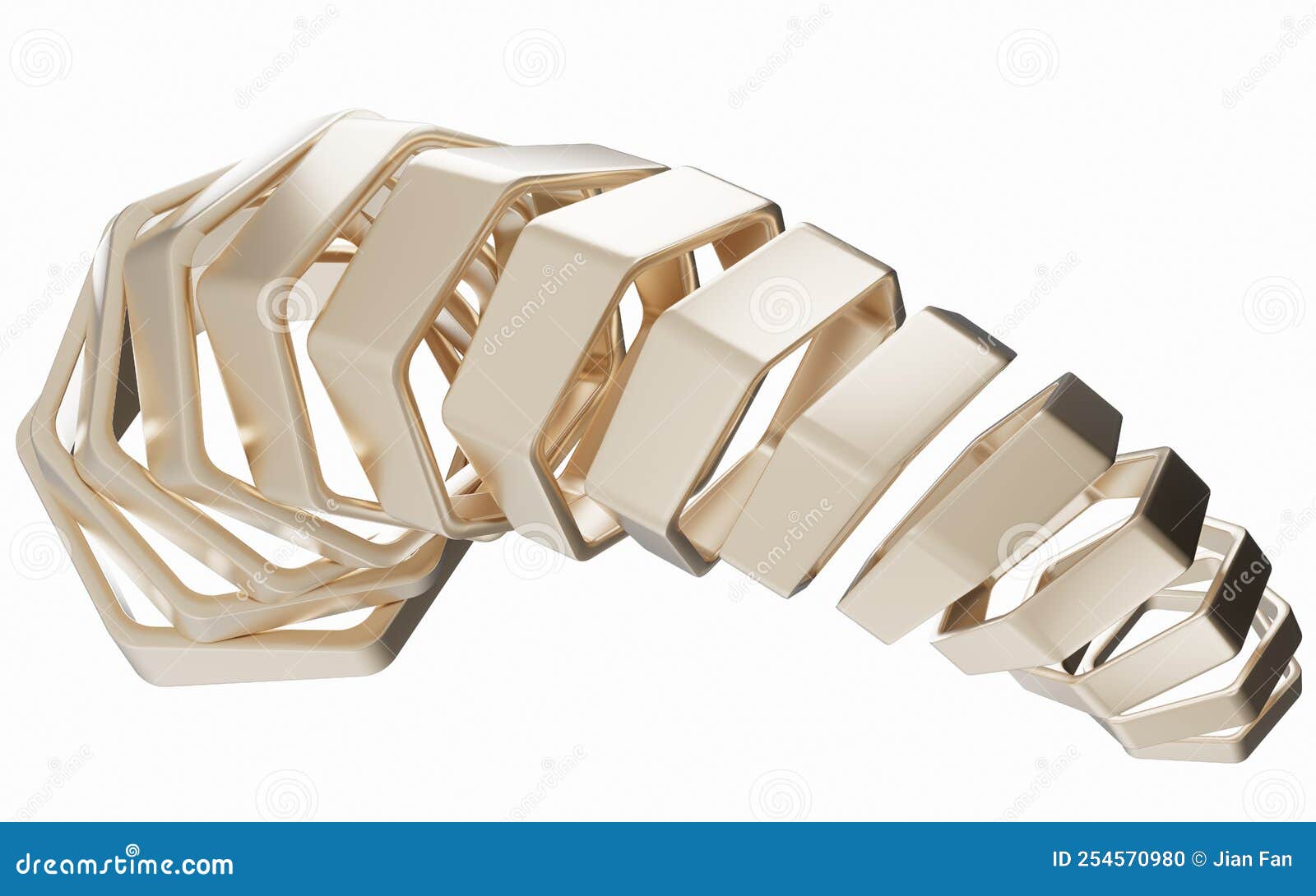 Metal Frame with Hexagonal Shape, 3d Rendering Stock Illustration ...