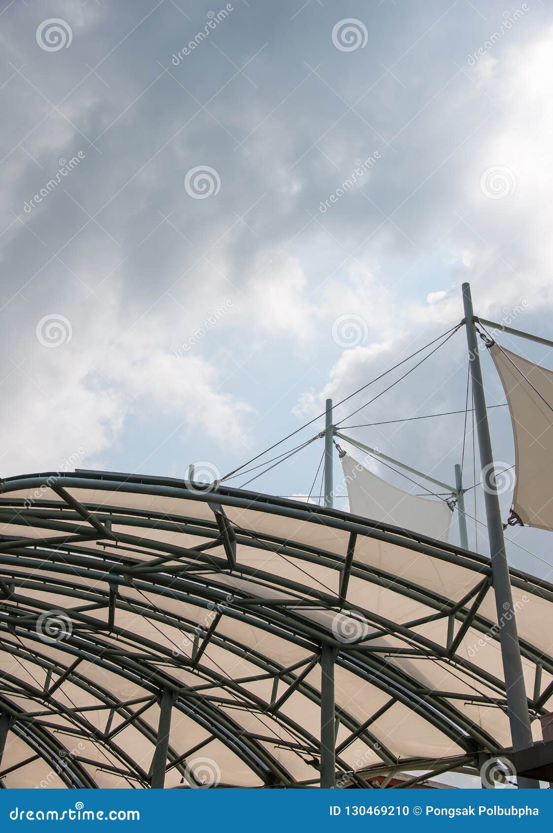 Metal Frame of the Large Canvas Canopy. Stock Photo - Image of modern ...