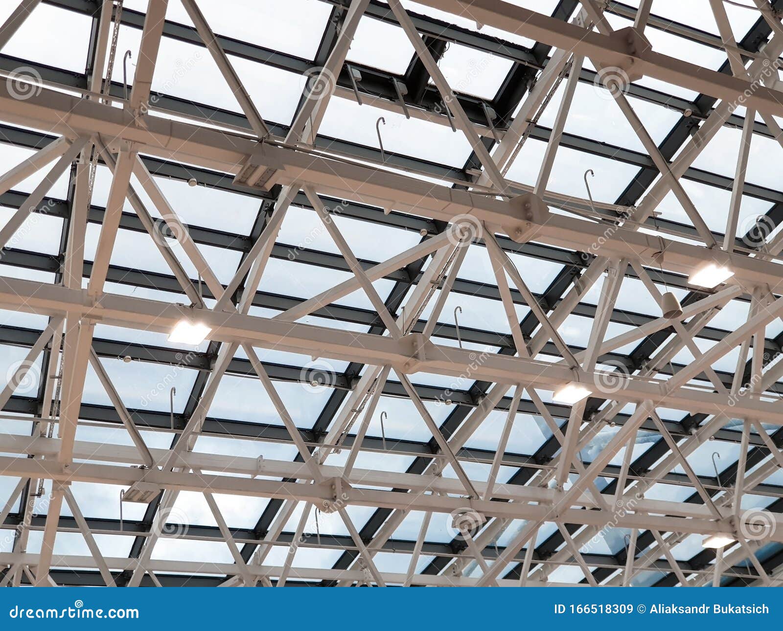 The Metal Frame of the Roof of the Building Stock Image - Image of ...