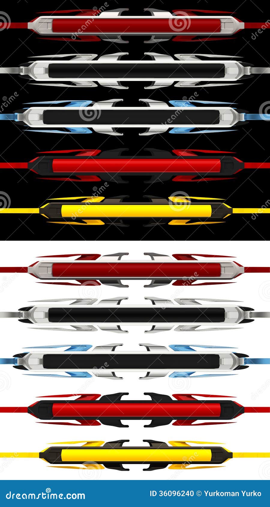 Metal Frames Set With Shadows Isolated On White Background. Pack Of ...