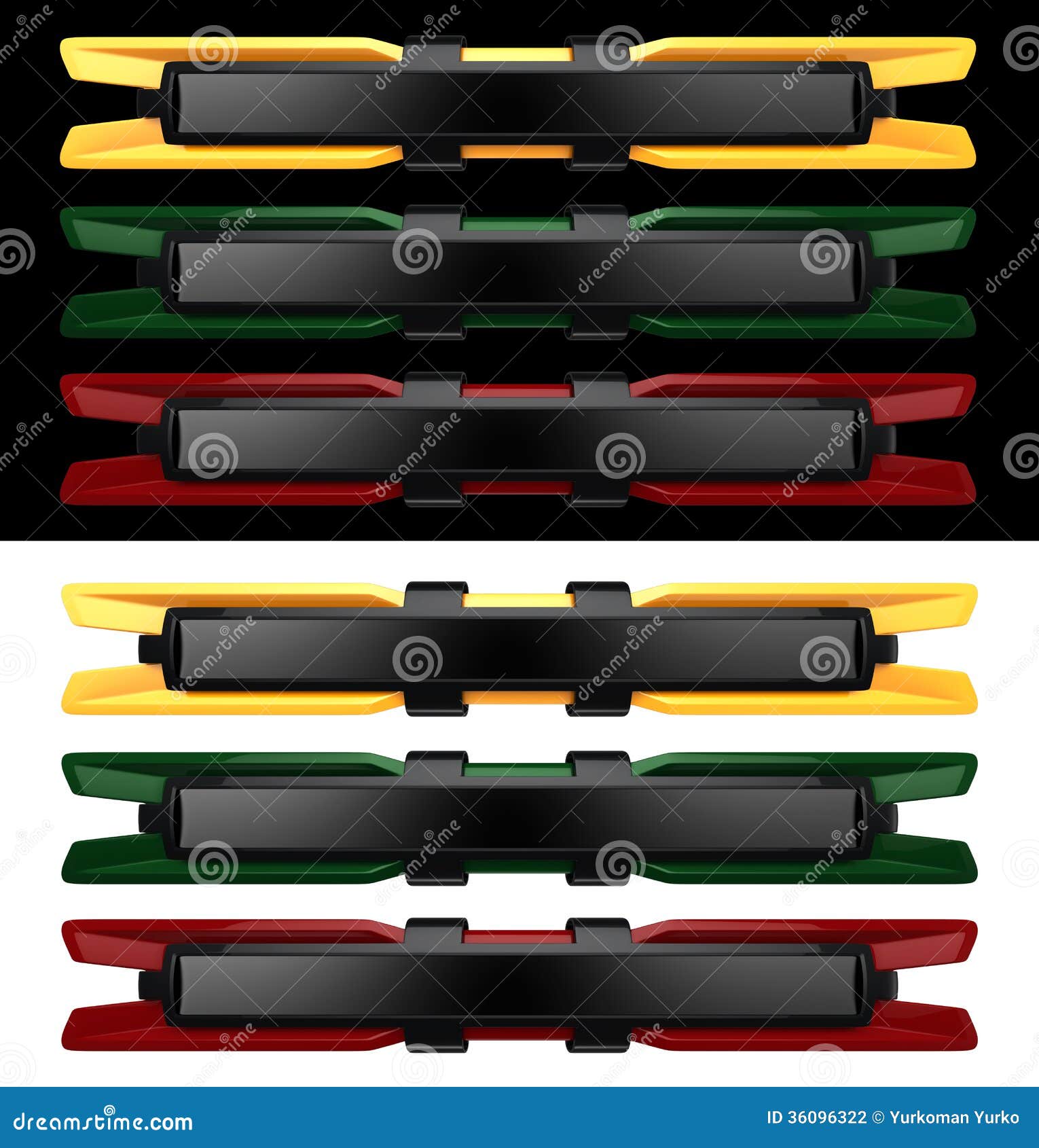 Metal Frames Set With Shadows Isolated On White Background. Pack Of ...