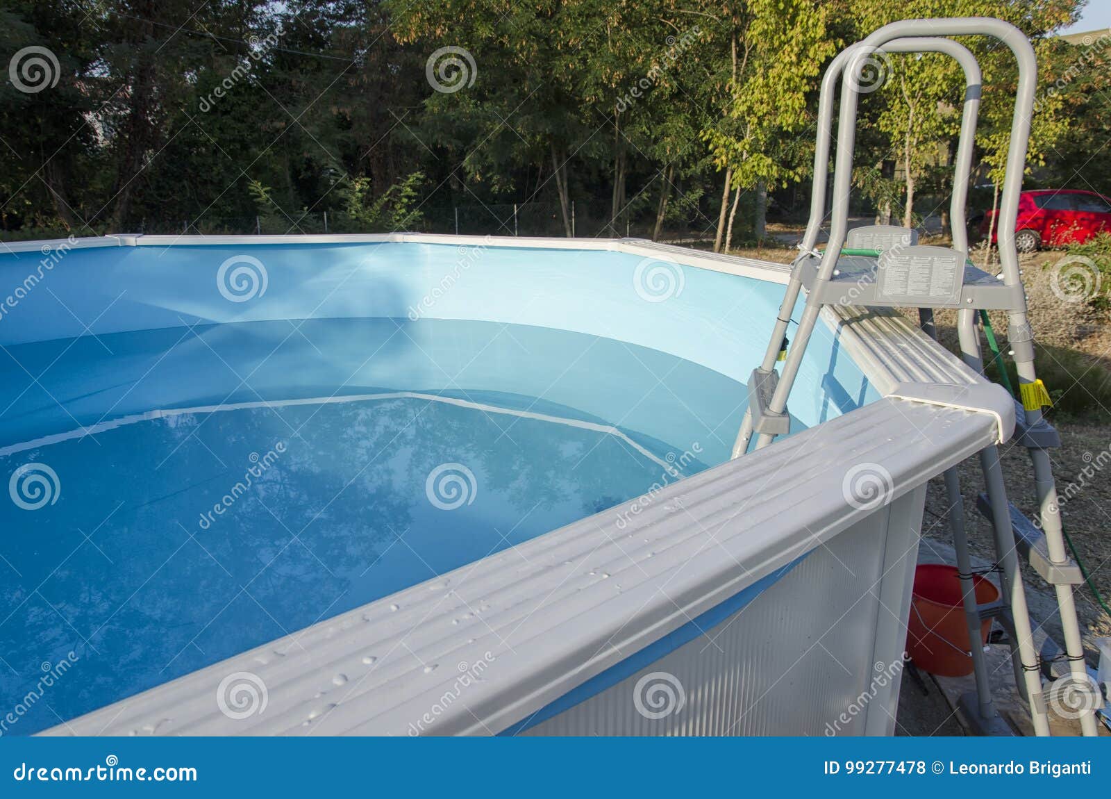 Metal Frame Swimming Pool Ready for a Bath Stock Photo - Image of metal ...