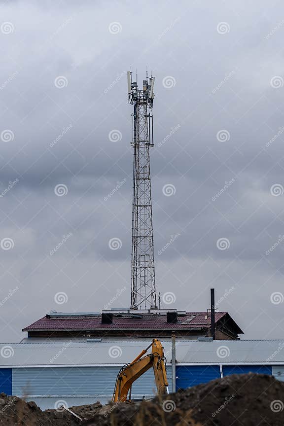 Metal Frame Tower with Repeaters on Top. Editorial Photography - Image ...