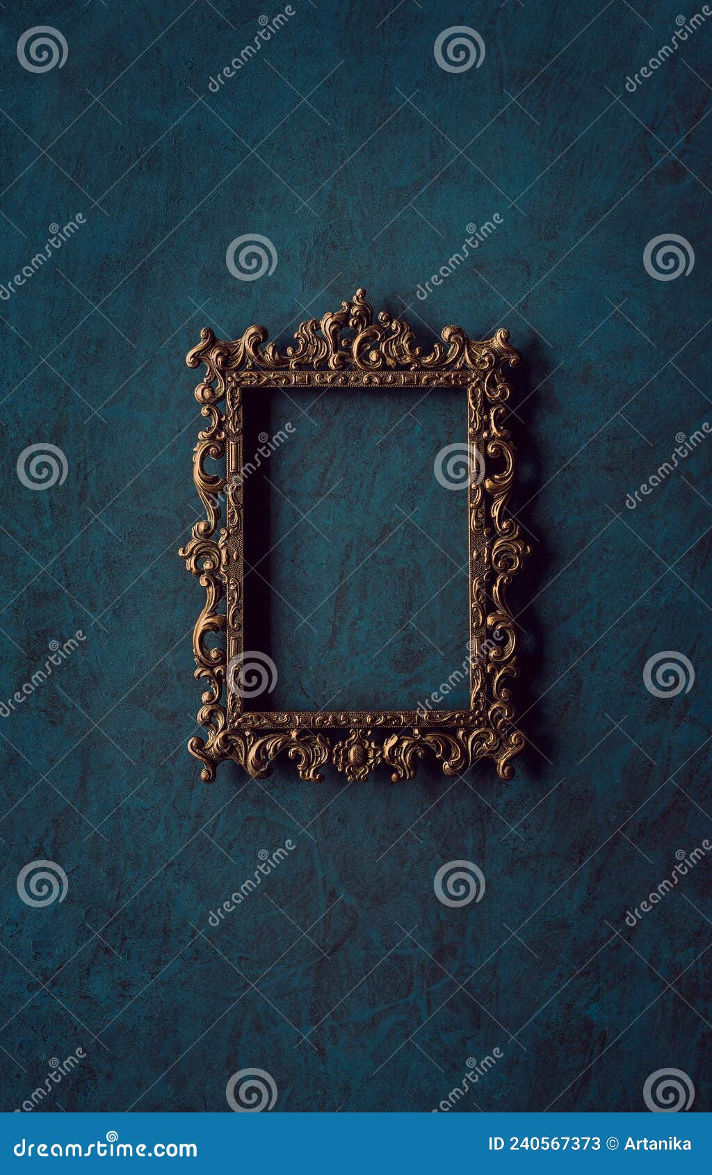 Metal frame on a wall stock image. Image of exhibition - 240567373