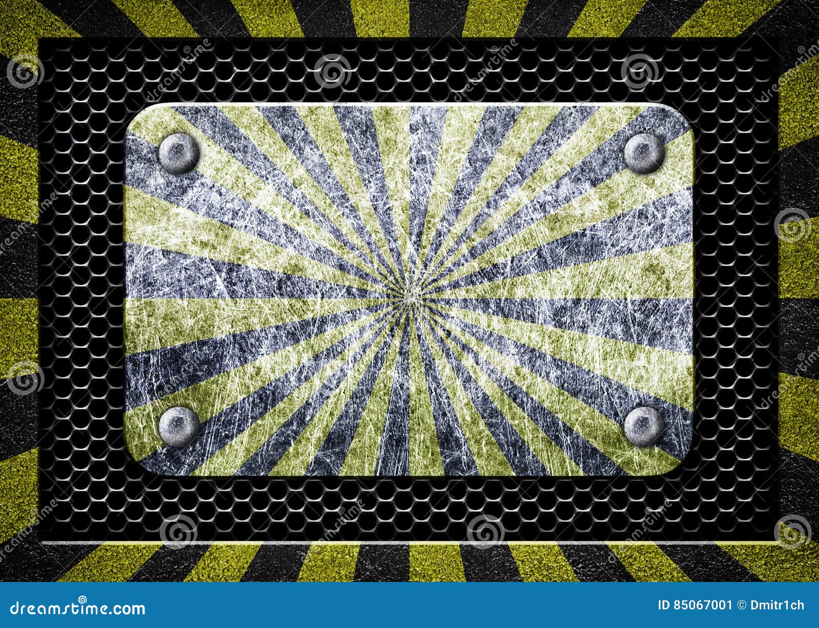 Metal Frame with Warning Stripe, Danger Zone Iron Background Stock ...