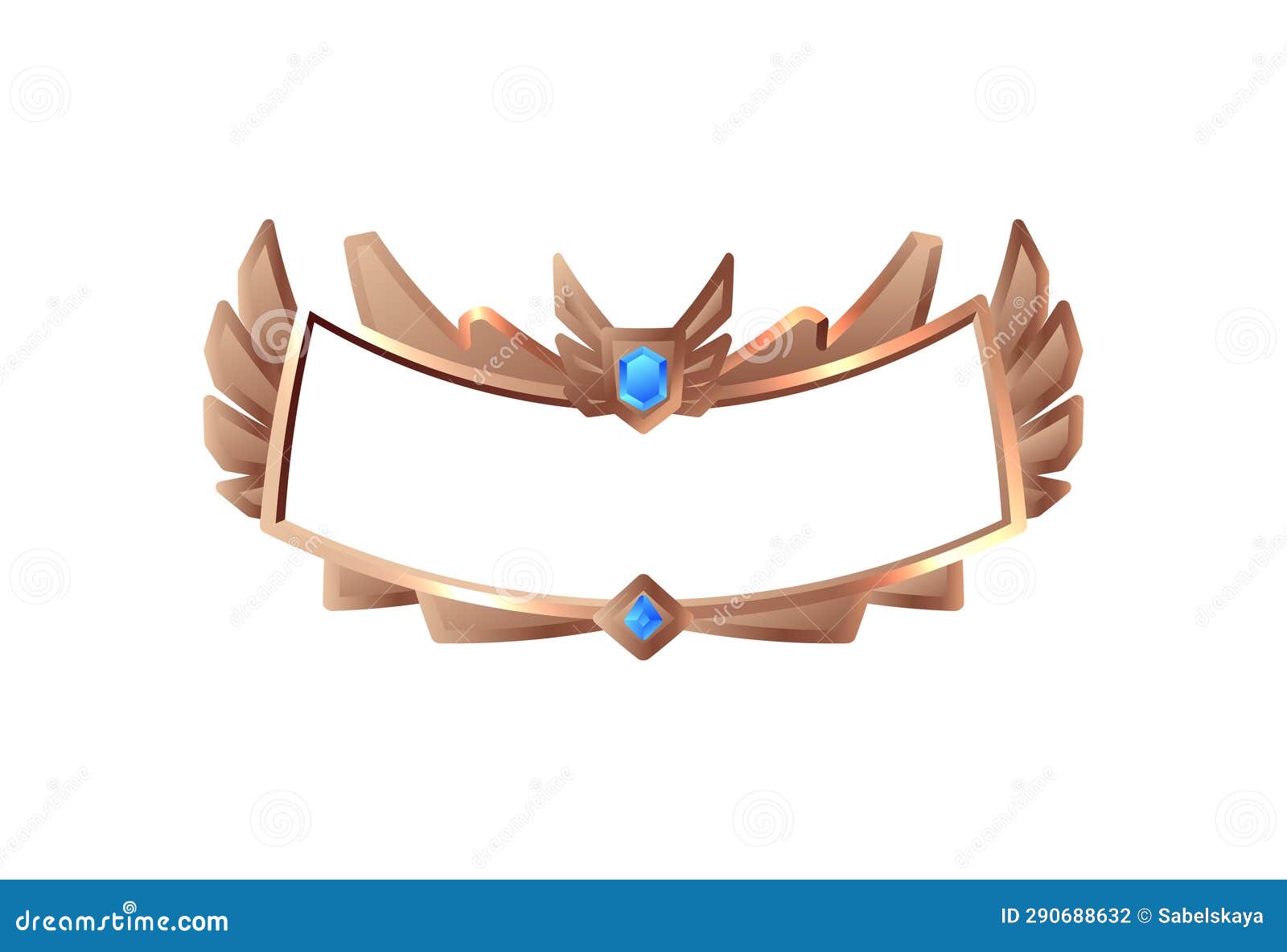 Metal Frame with Wings for Interface Ui Game, Vector Rank Arc Square ...
