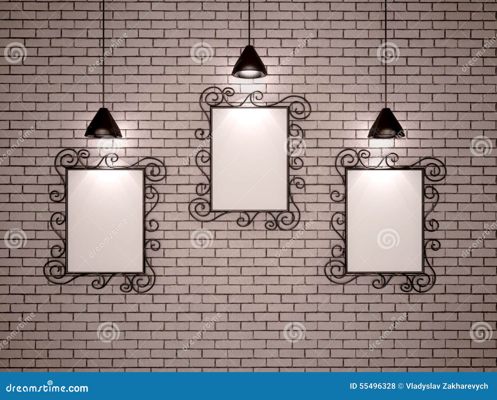 Metal Frames Set With Shadows Isolated On White Background. Pack Of ...