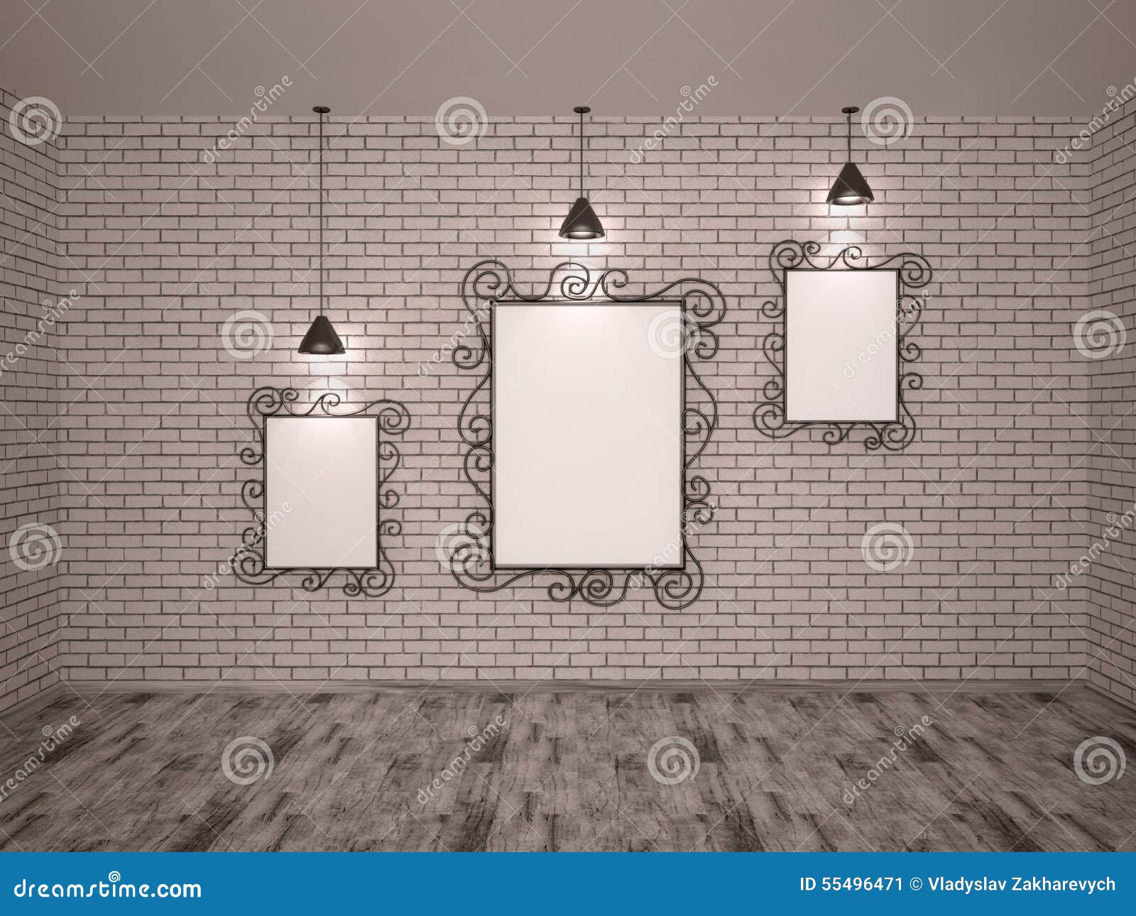 Metal Frames Set With Shadows Isolated On White Background. Pack Of ...