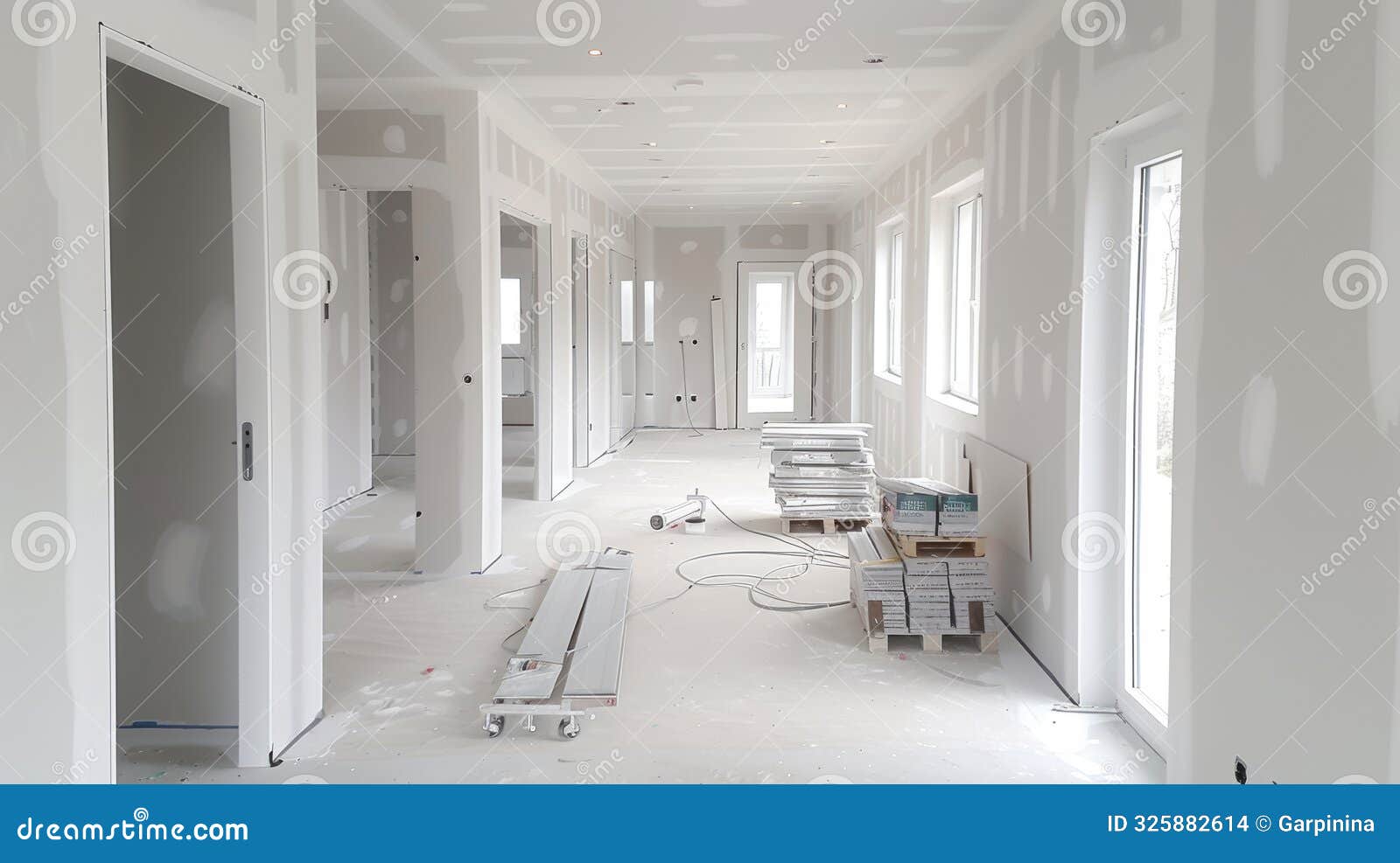 Metal Frames and Plasterboard Drywall for Gypsum Walls and Materials ...