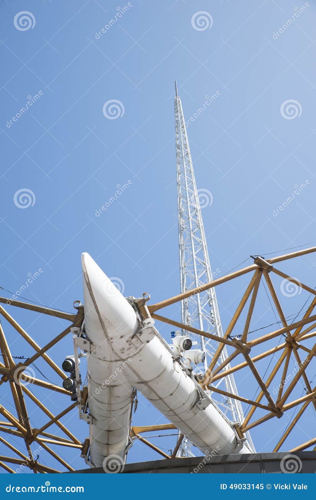 Metal Framework and Spire on Top of Modern Building. Stock Image ...