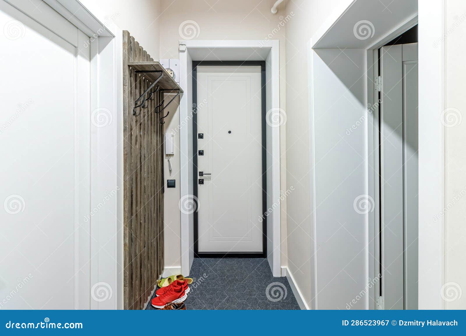 Metal Front Door of Wite Color, Plain White a Simple Pattern Stock ...