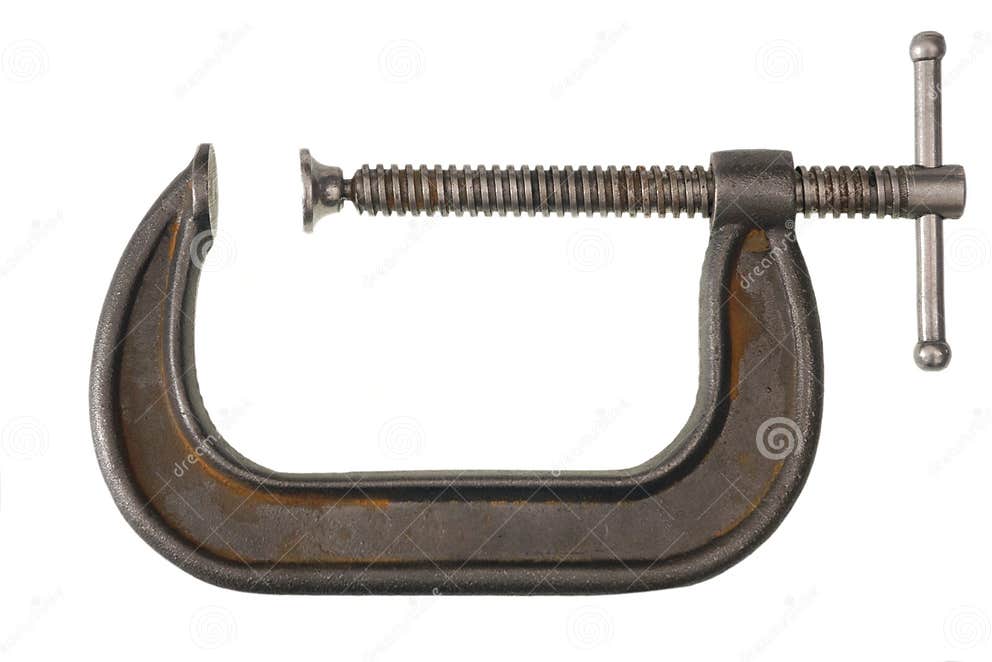 Metal G-Clamp on white stock photo. Image of cramp, rigid - 1013108