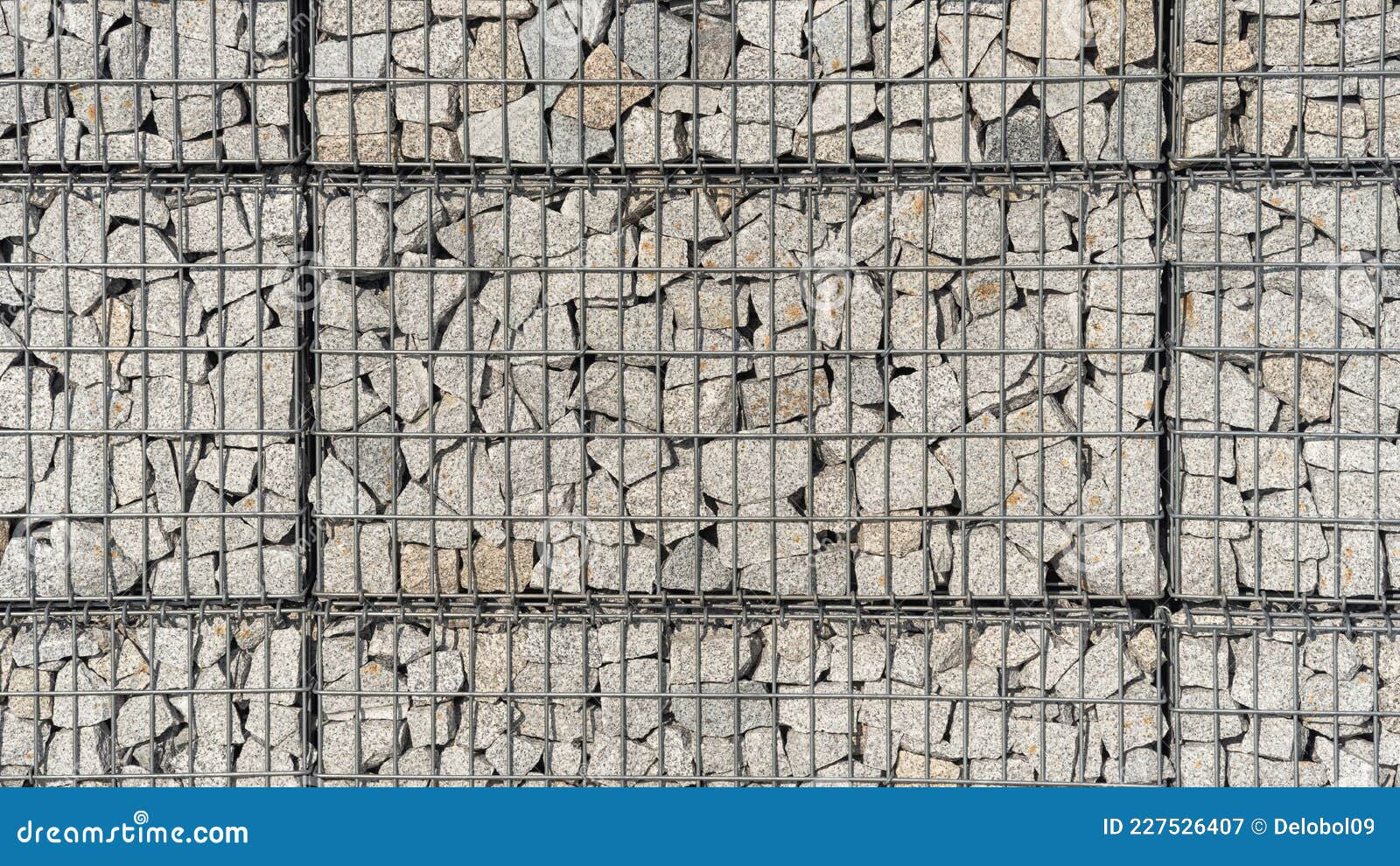 Metal Gabion with Granite Stonel, Stone Background. Stock Image - Image ...